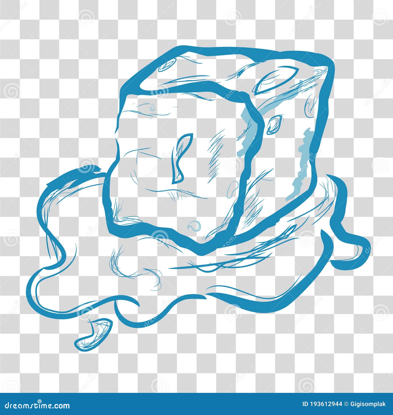 Simple Hand Draw Sketch, Melting Ice Cube, at at Transparent Effect ...