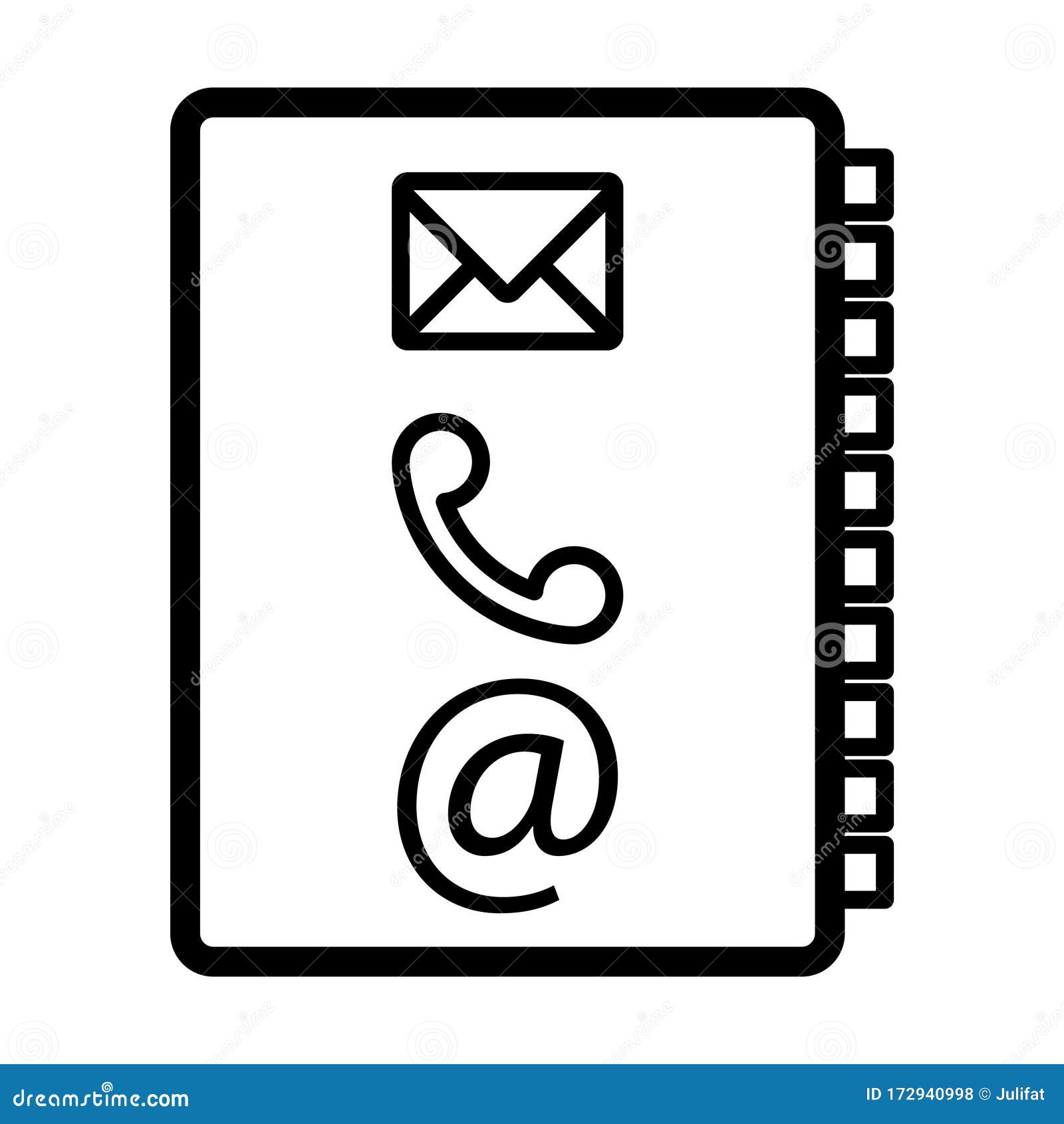 Vector Simple Icon of Address Book. Stock Vector - Illustration of ...