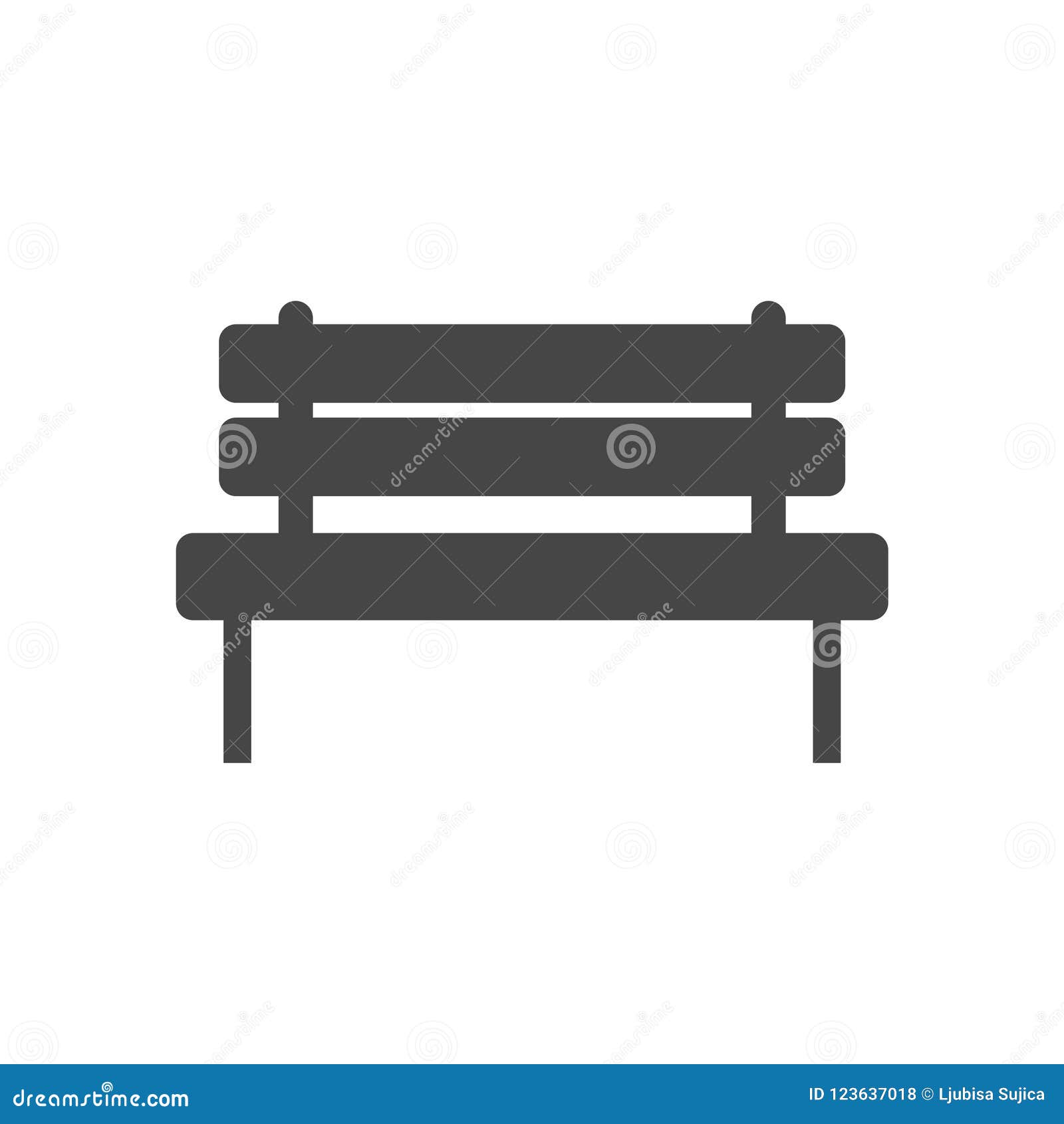 Vector Simple Icon, Bench Icon Stock Vector - Illustration of chair ...