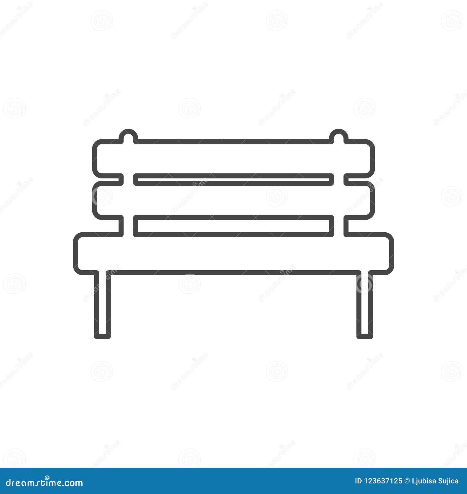 Vector Simple Icon, Bench Icon Stock Vector - Illustration of plank ...