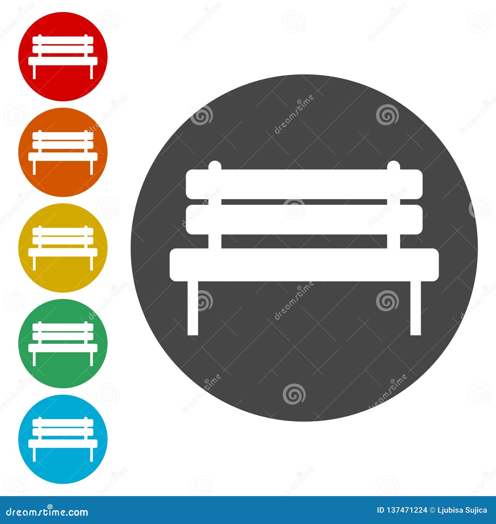 Vector Simple Icon, Bench Icon Stock Vector - Illustration of bench ...