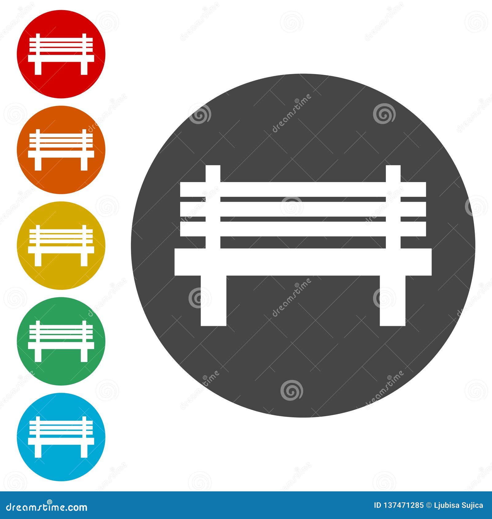 Vector Simple Icon, Bench Icon Stock Vector - Illustration of bench ...
