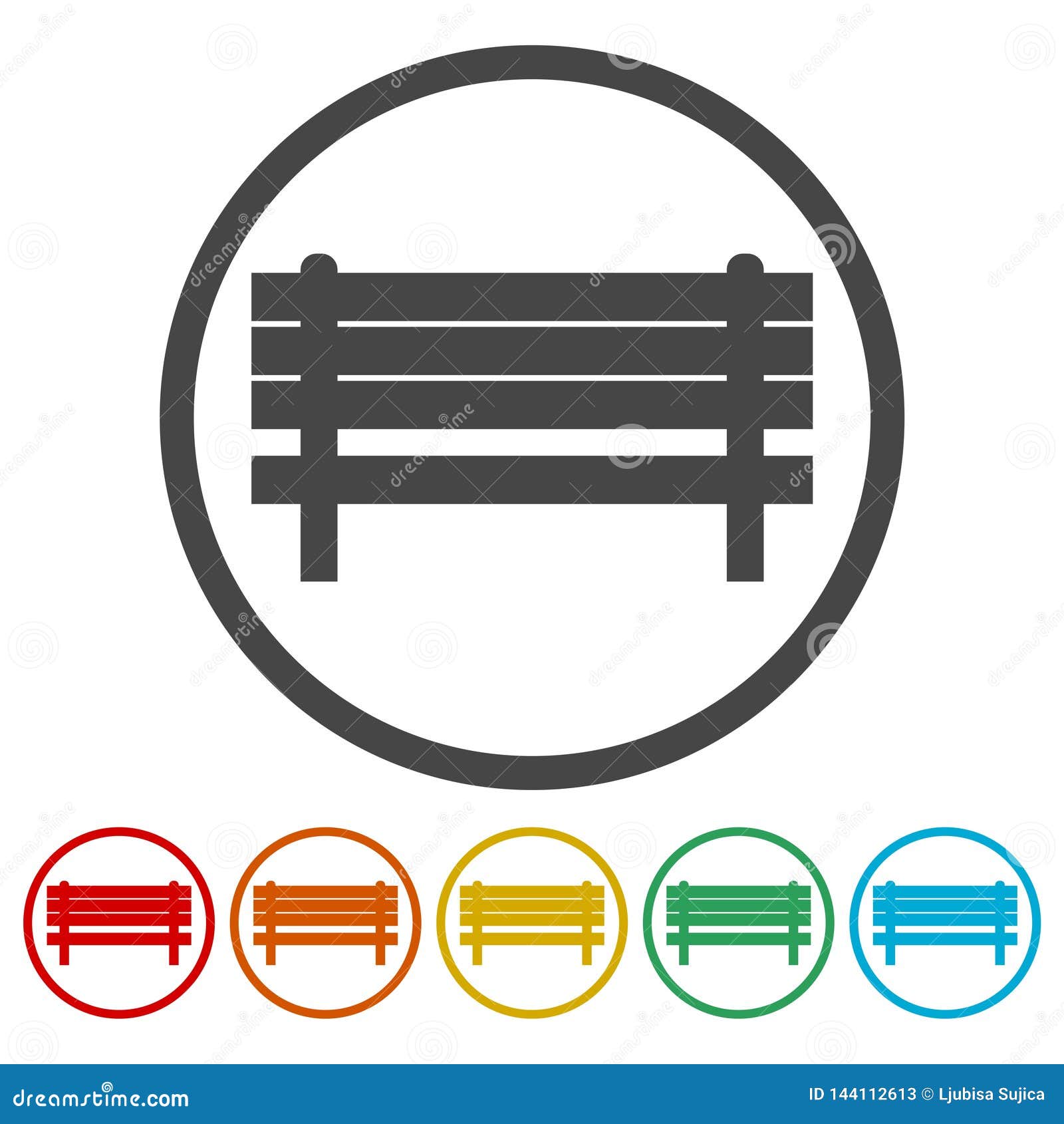 Vector Simple Icon, Bench Icon Stock Vector - Illustration of metal ...