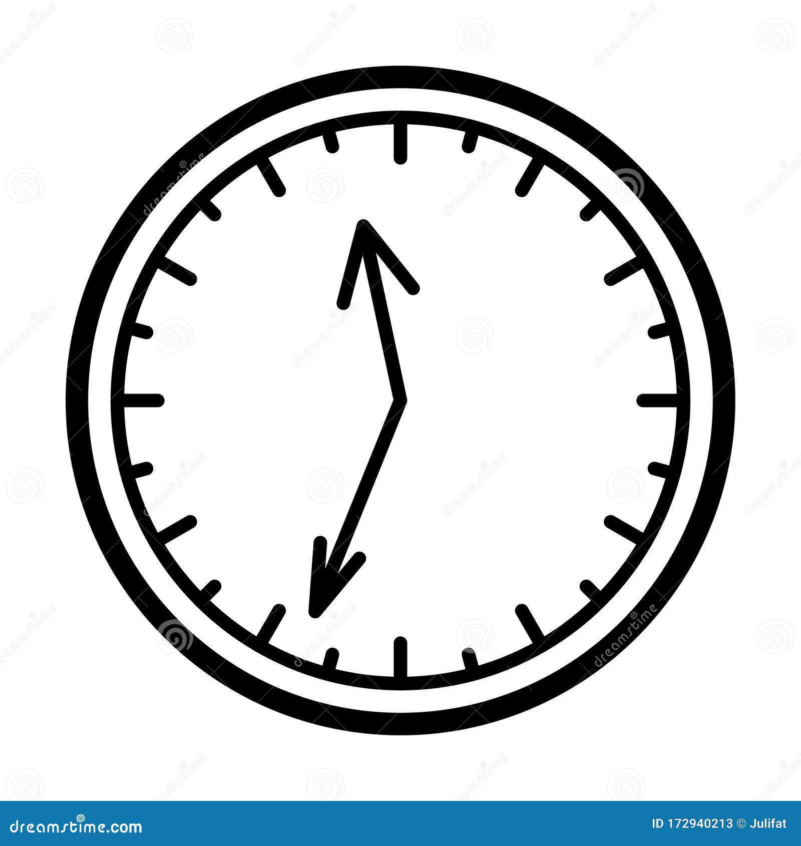 Vector Simple Icon of Clock. Stock Vector - Illustration of chronometer ...