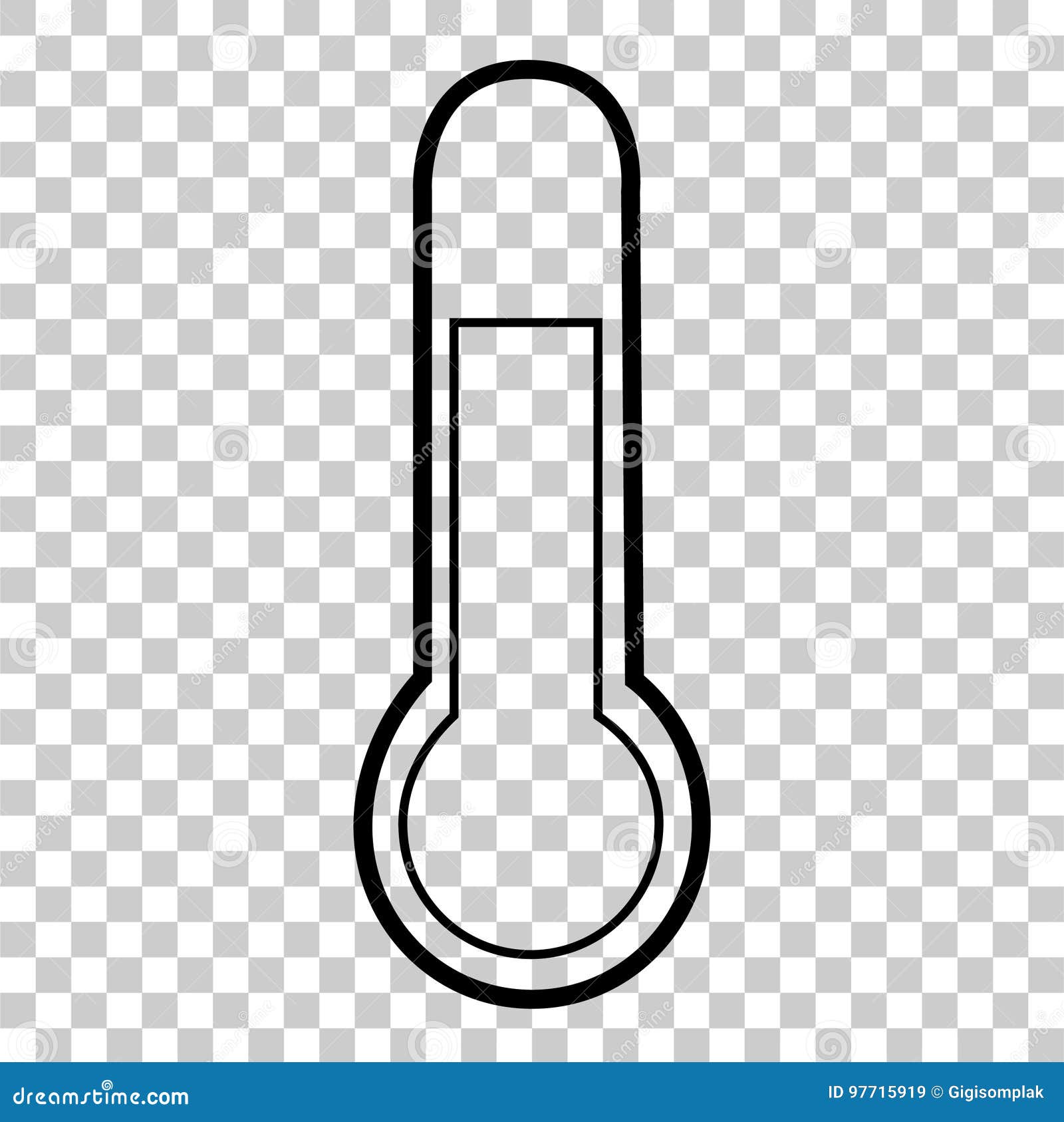 Simple Icon, Liquid Thermometer at Transparent Effect Background Stock ...