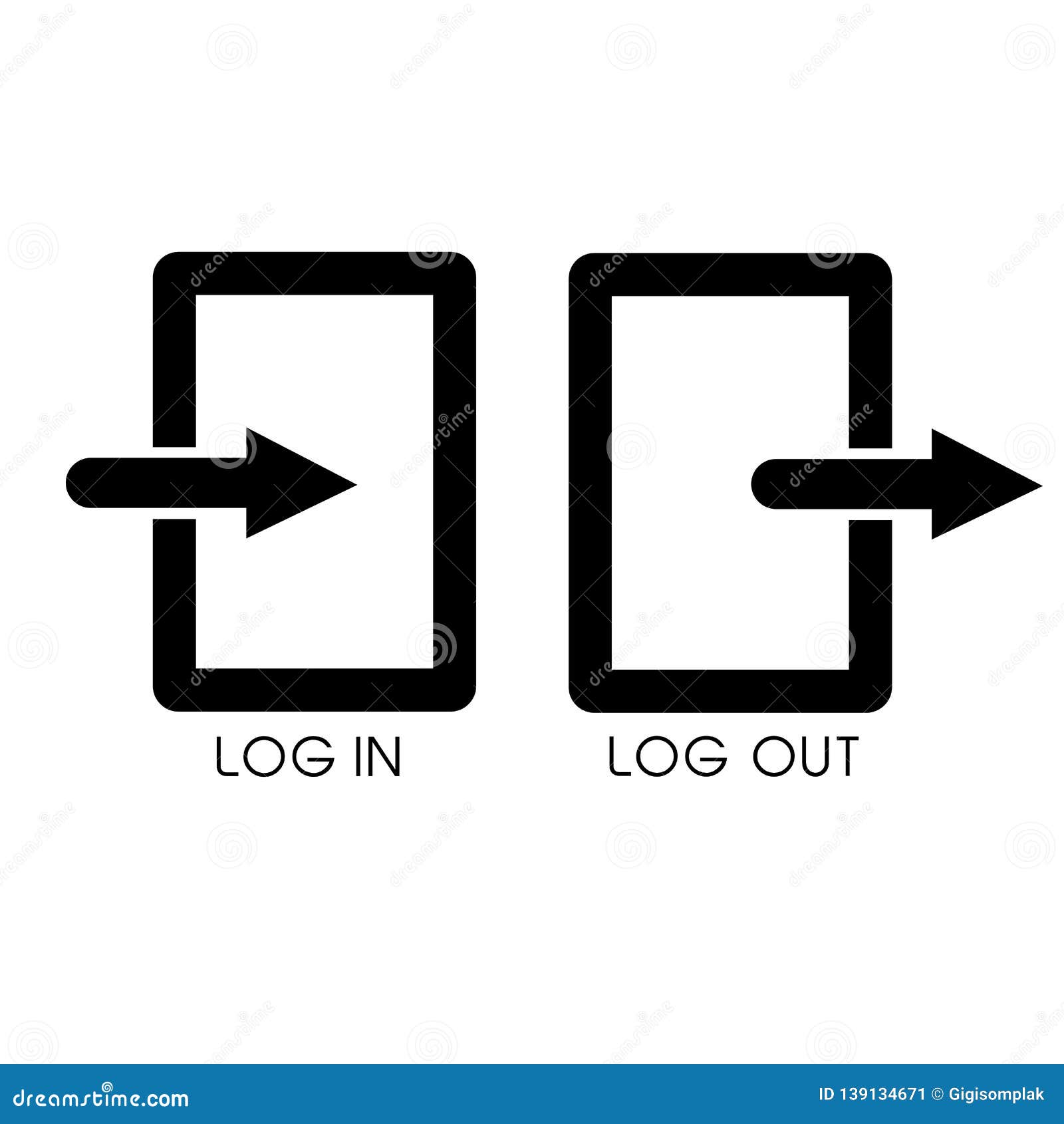 Simple Icon, Log in and Out Stock Vector - Illustration of template ...