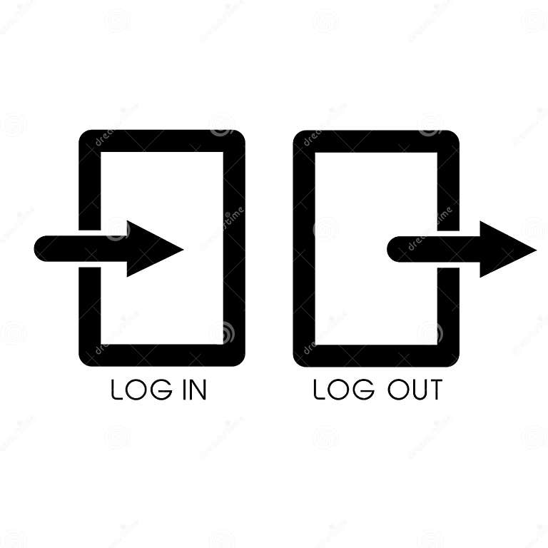 Simple Icon, Log in and Out Stock Vector - Illustration of template ...