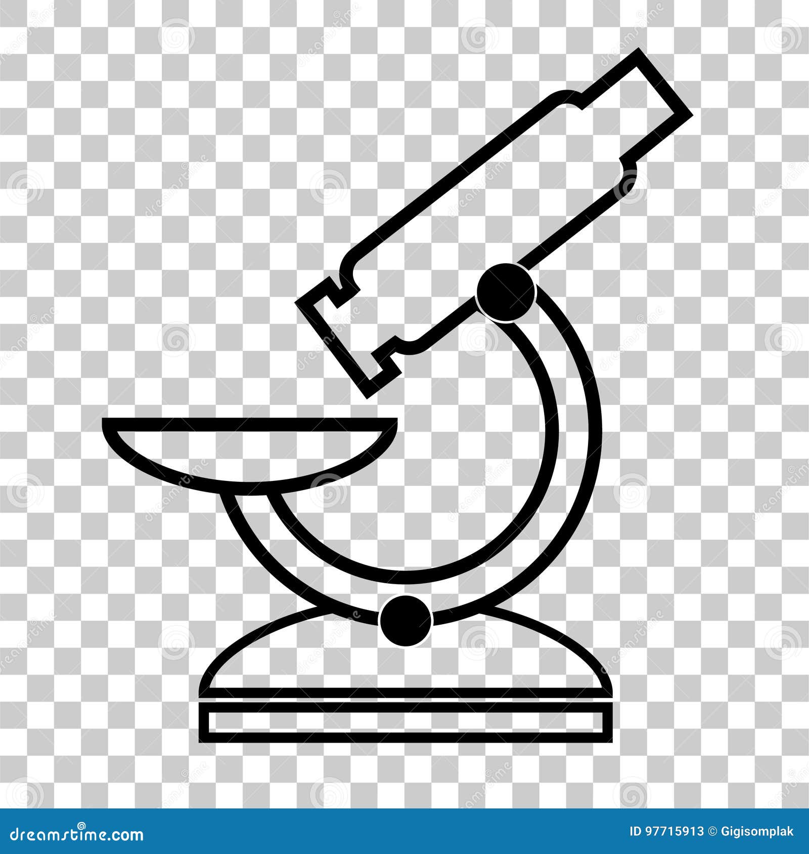 Simple Icon : Microscope, at Transparent Effect Background Stock Vector ...