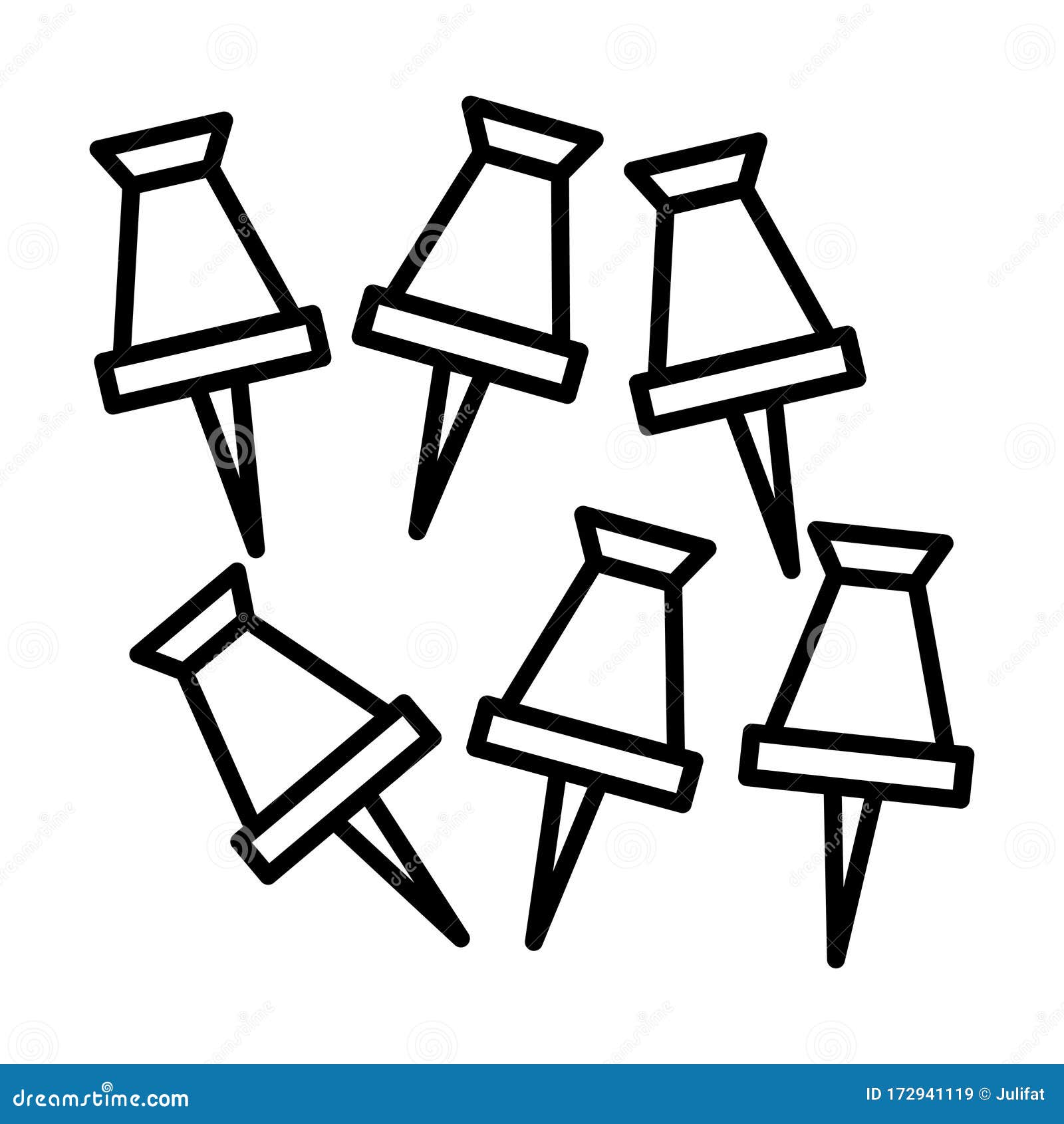 Vector Simple Icon of Pins. Stock Vector - Illustration of accessories ...