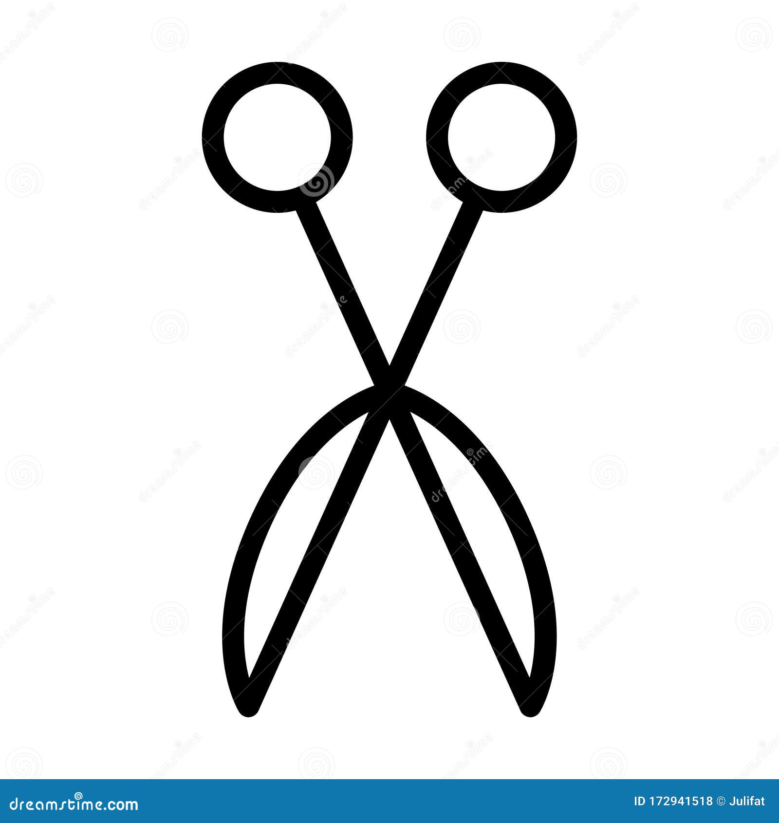 Vector Simple Icon of Scissors. Stock Vector - Illustration of abstract ...