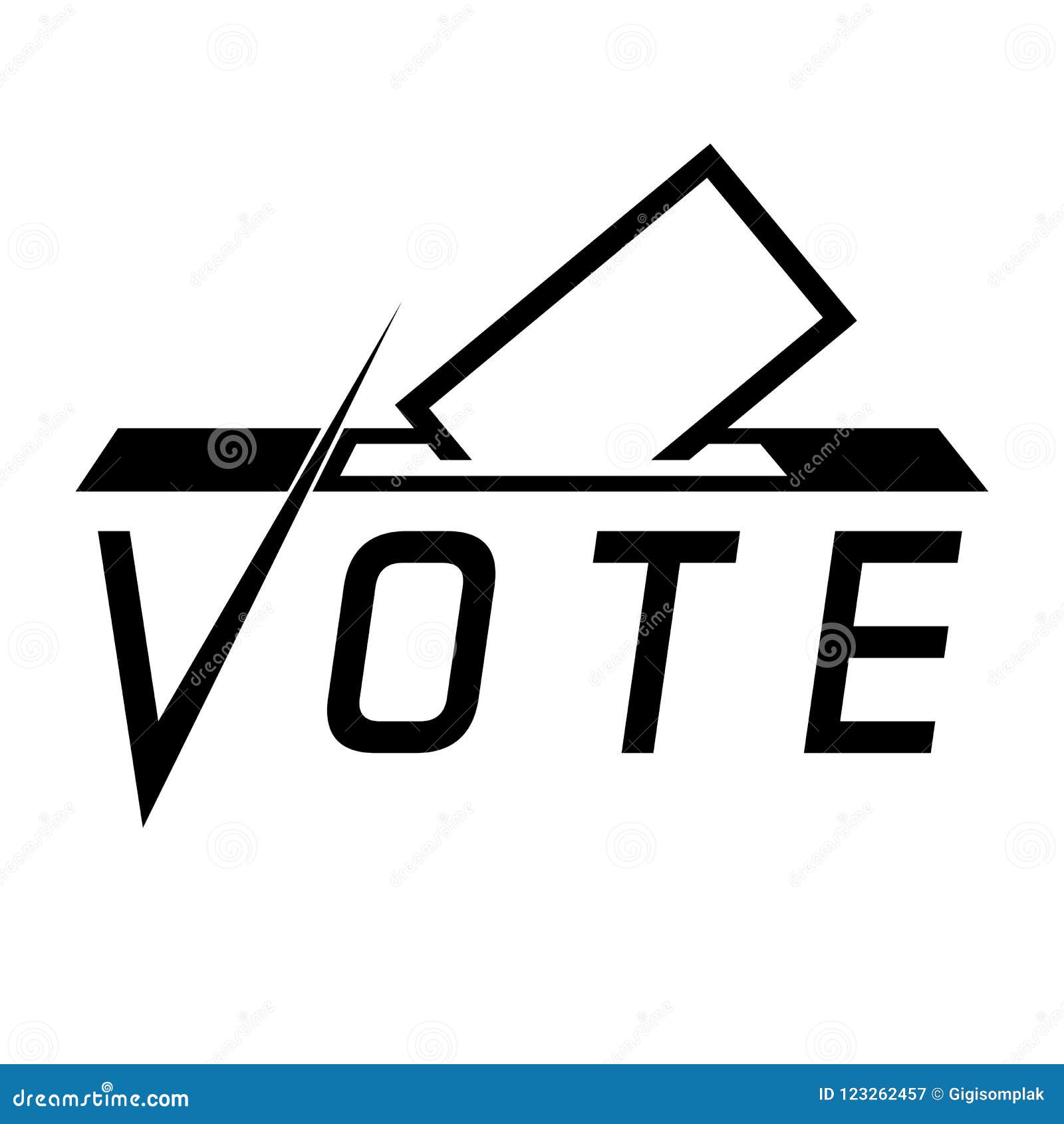 Simple Icon Vote, Isolated on White Stock Vector - Illustration of ...