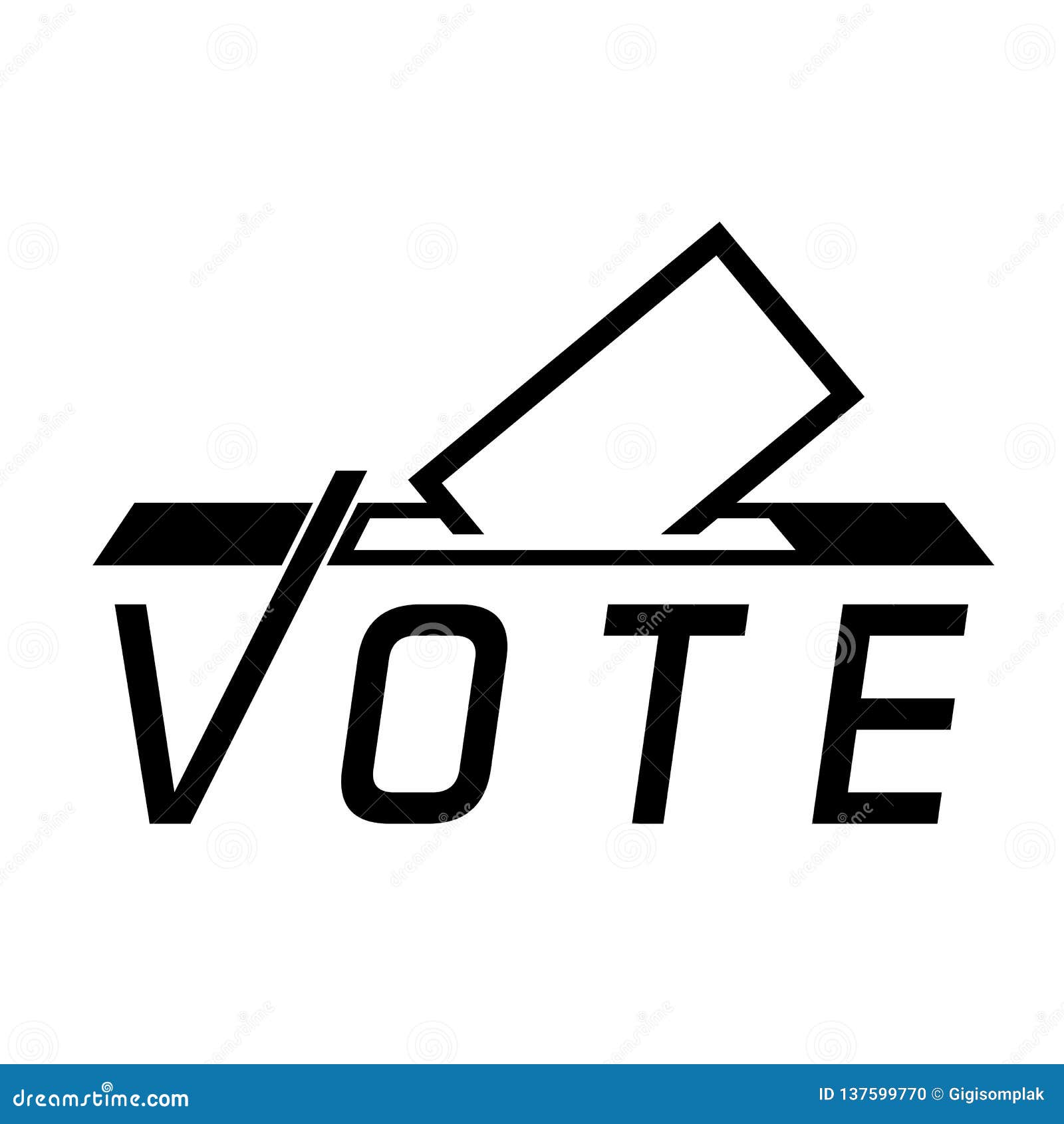 Vector Simple Icon Vote, Isolated on White Stock Vector - Illustration ...