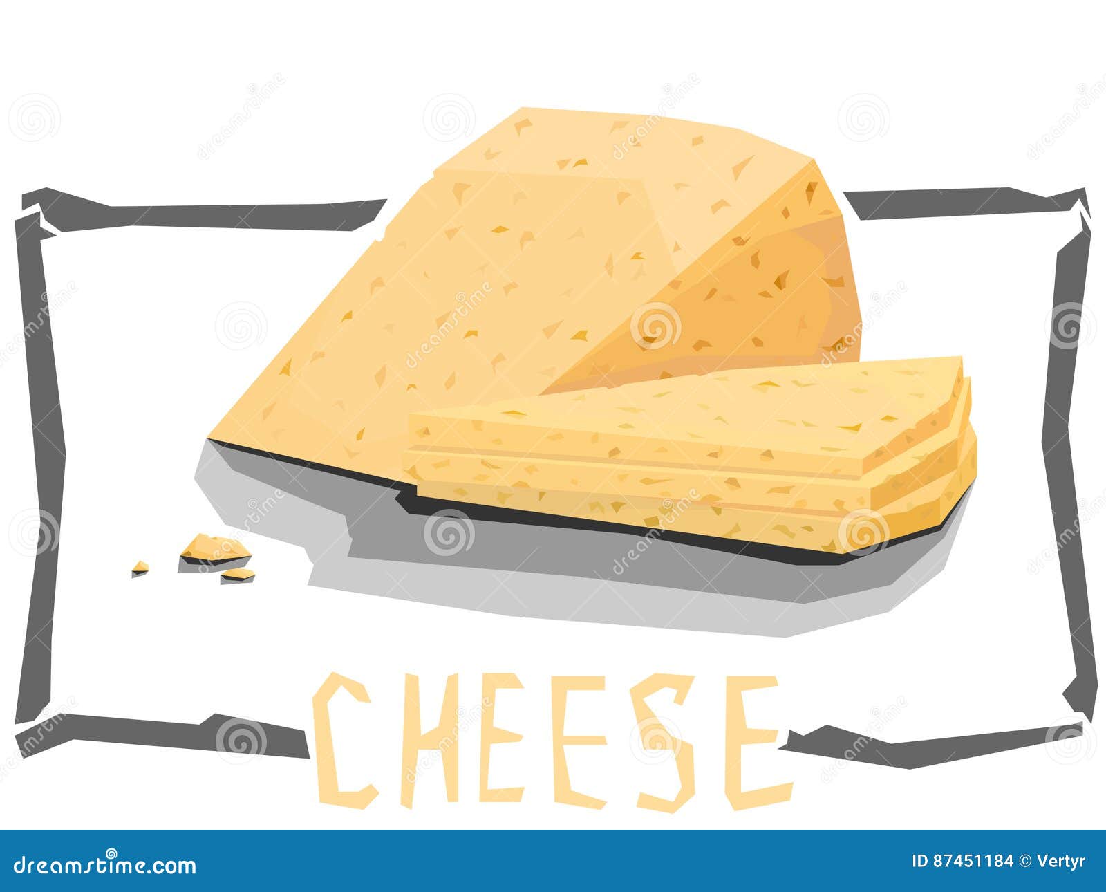 Vector Simple Illustration of Cheese. Stock Vector - Illustration of ...