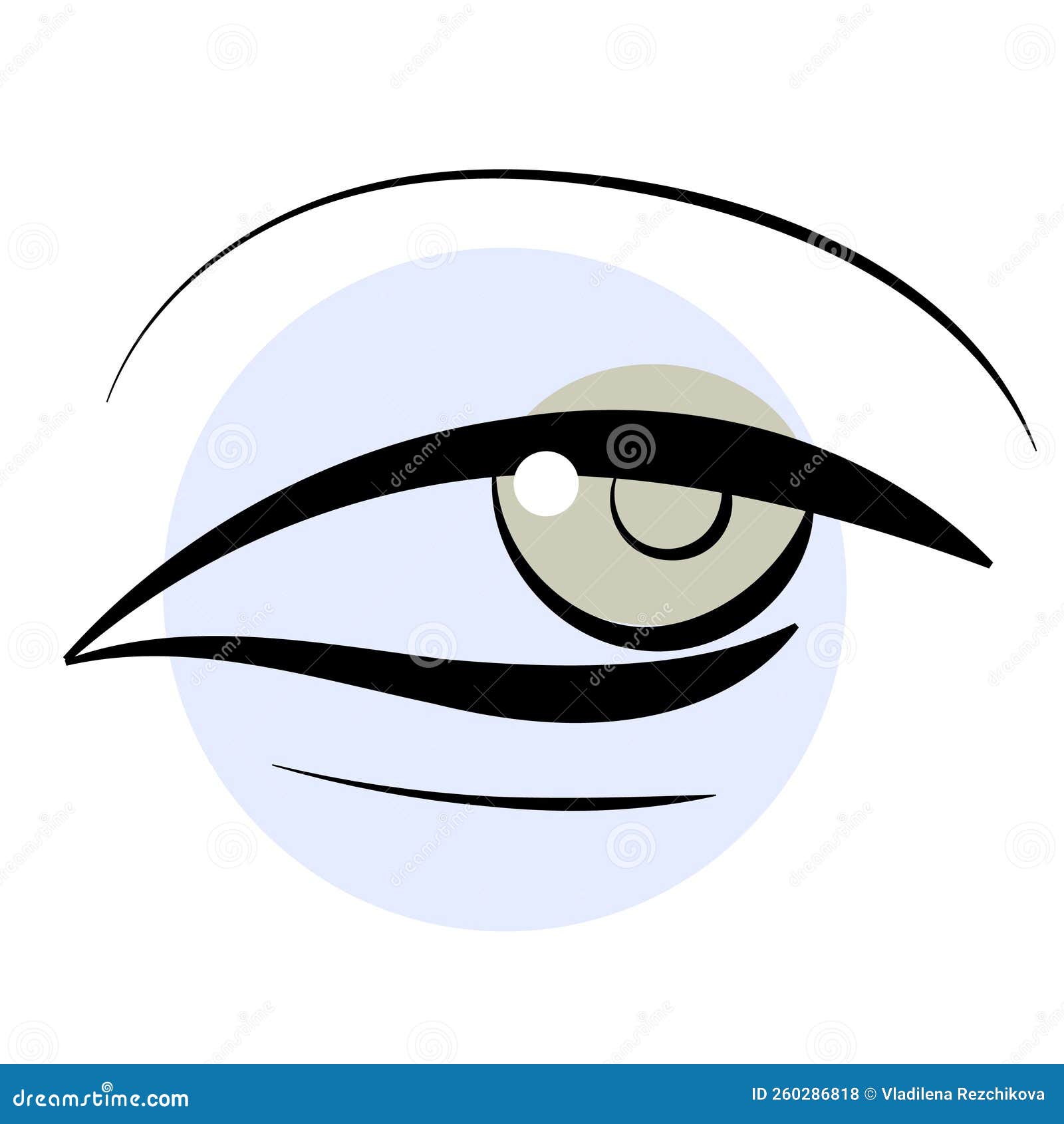 Vector Simple Illustration of Eye with Blue and Green Color Stock ...