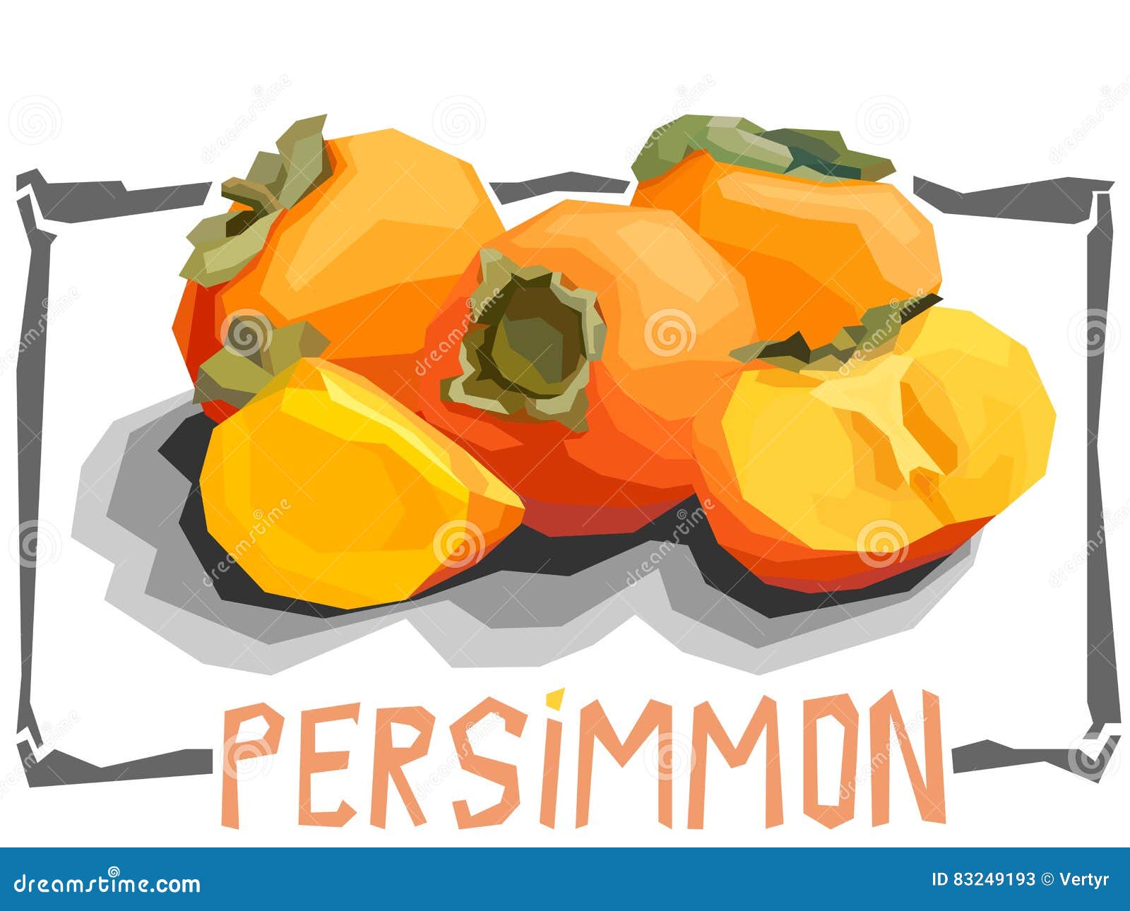 Vector Simple Illustration of Fruit Persimmons. Stock Vector ...