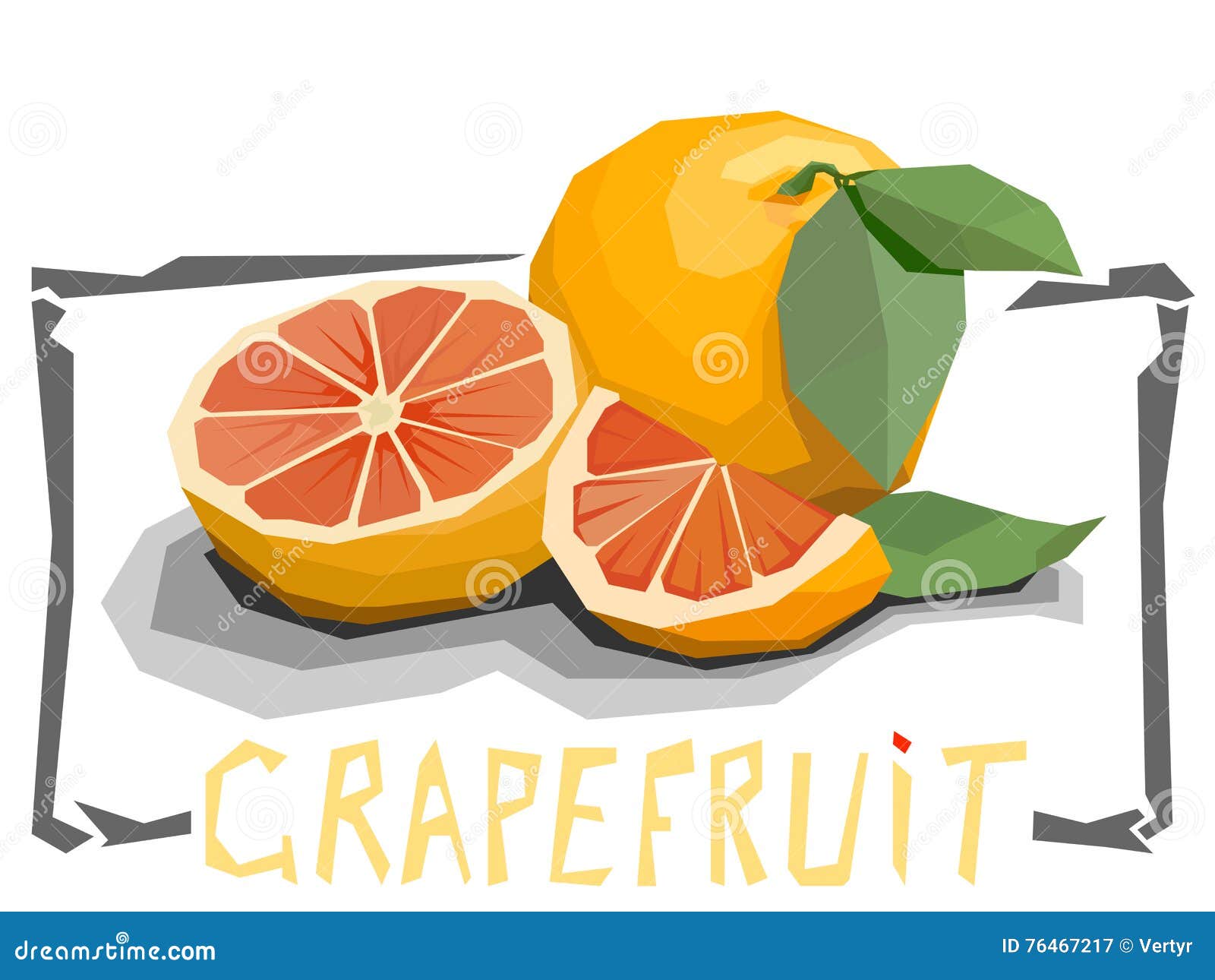 Vector Simple Illustration of Grapefruit. Stock Vector - Illustration ...