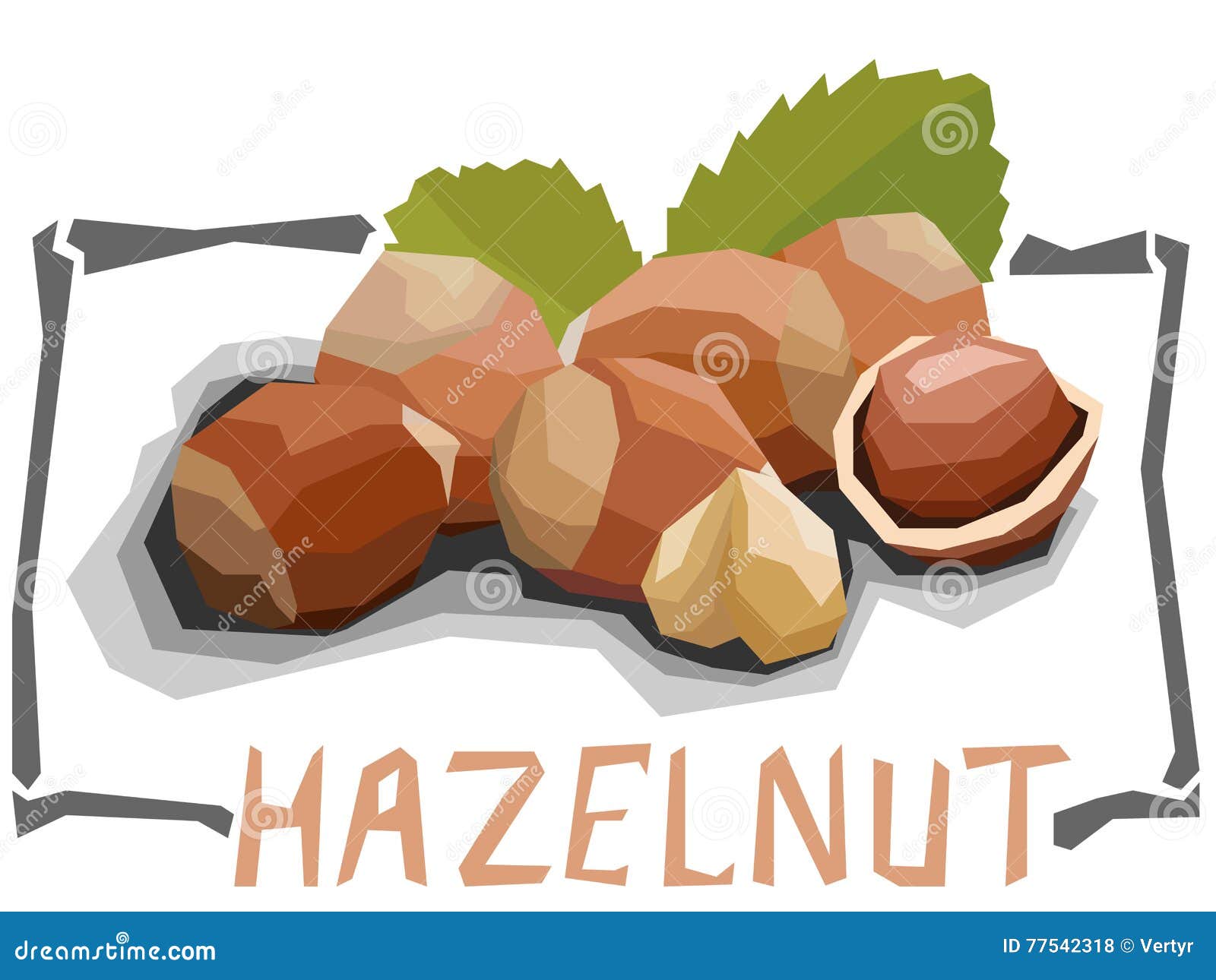 Vector Simple Illustration of Hazelnut. Stock Vector - Illustration of ...