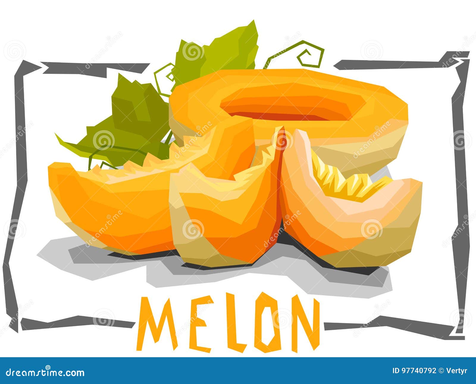 Vector Simple Illustration of Melons. Stock Vector - Illustration of ...