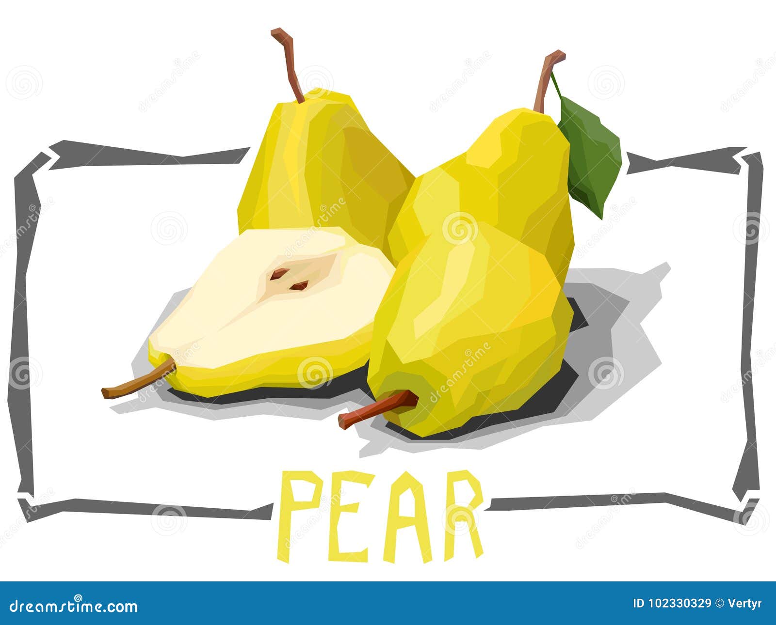 Vector Simple Illustration of Yellow Pears. Stock Vector - Illustration ...