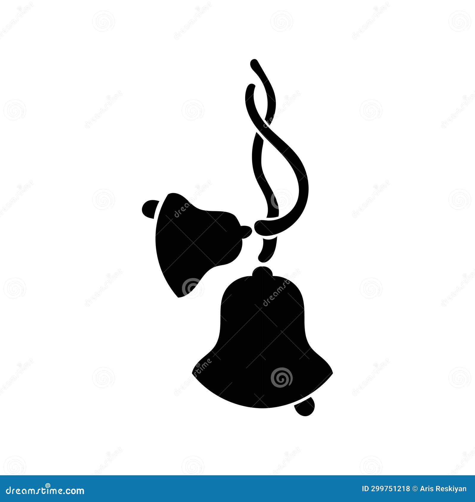 Vector of a Simple Image of Two Bells, Stock Vector - Illustration of ...