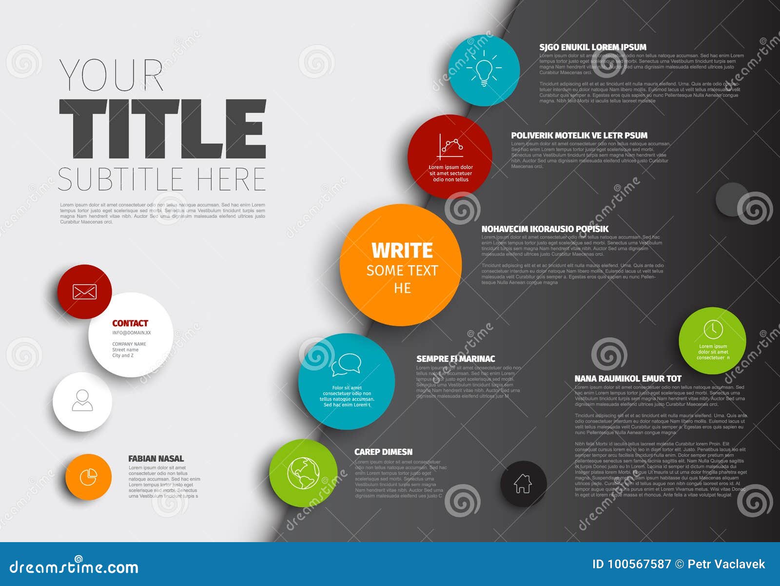 Vector Simple Infographic Report Template Stock Vector - Illustration ...