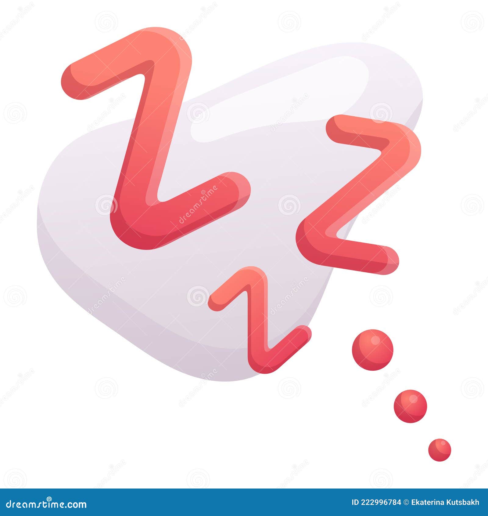 Vector Simple Isolated Illustration. Cute Cloud Icon with Letters Zzz ...