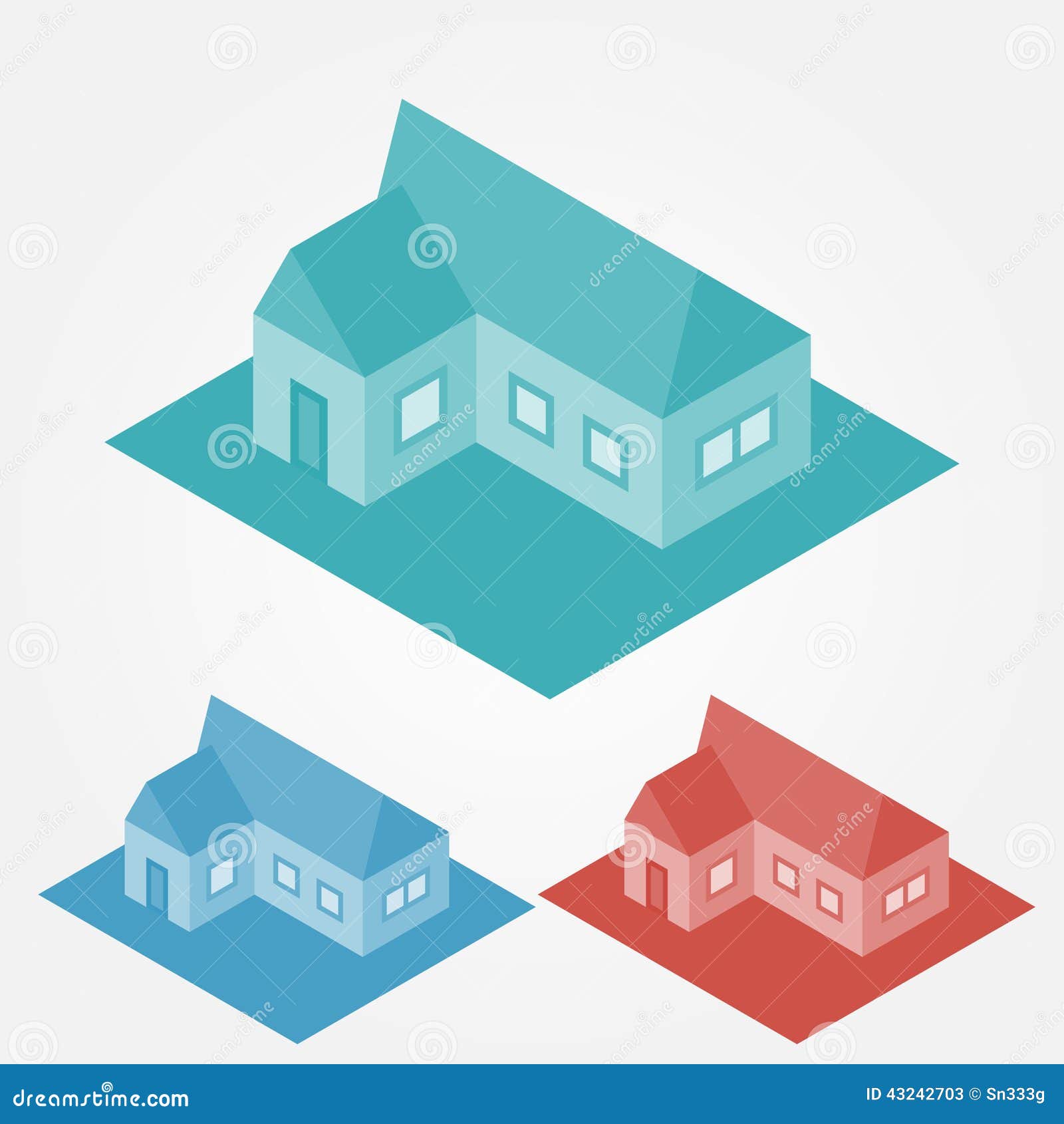 Vector Simple Isometric Houses Stock Vector - Illustration of blue ...