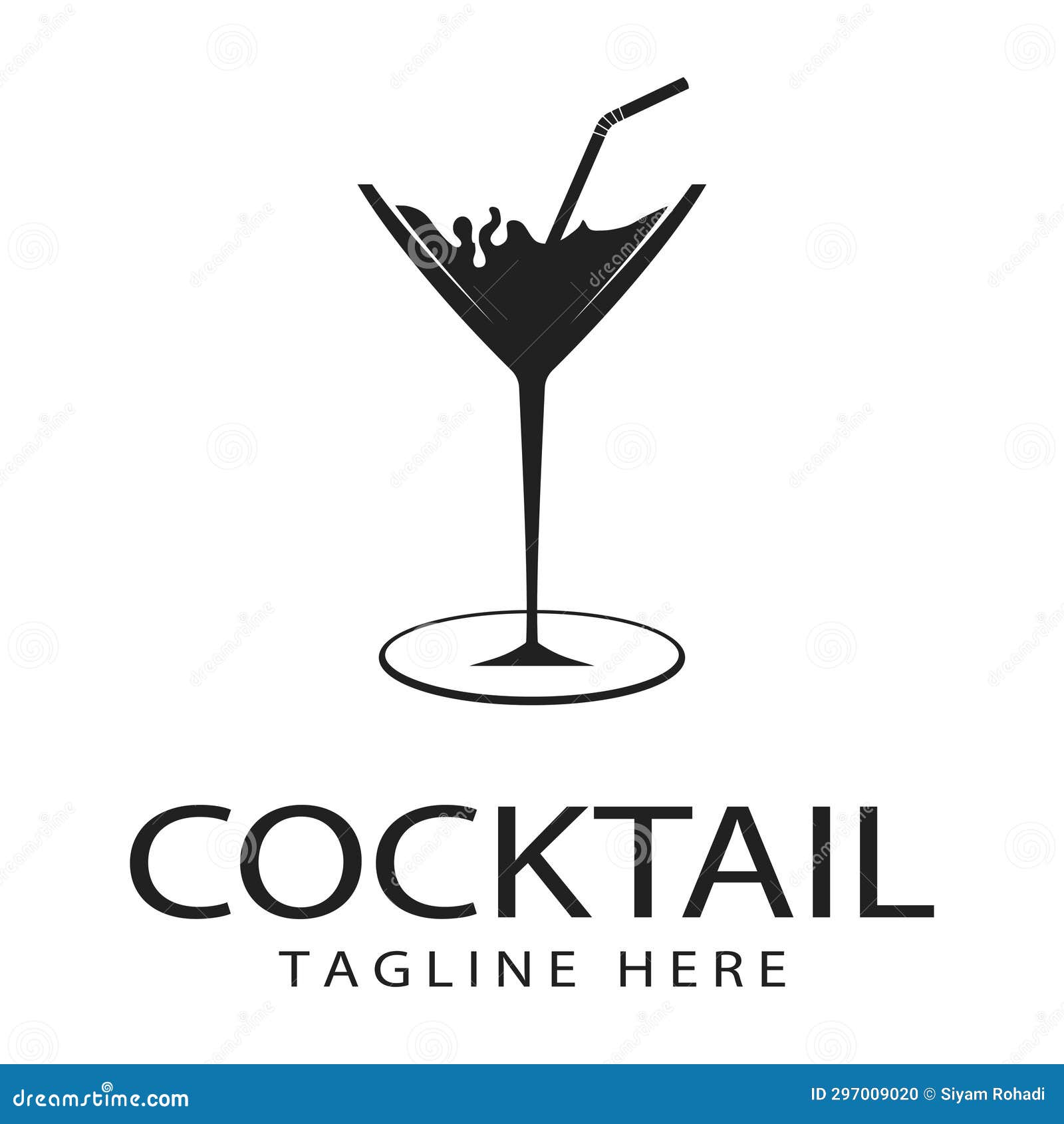 Vector Simple Logo Cocktail Stock Vector - Illustration of drink ...
