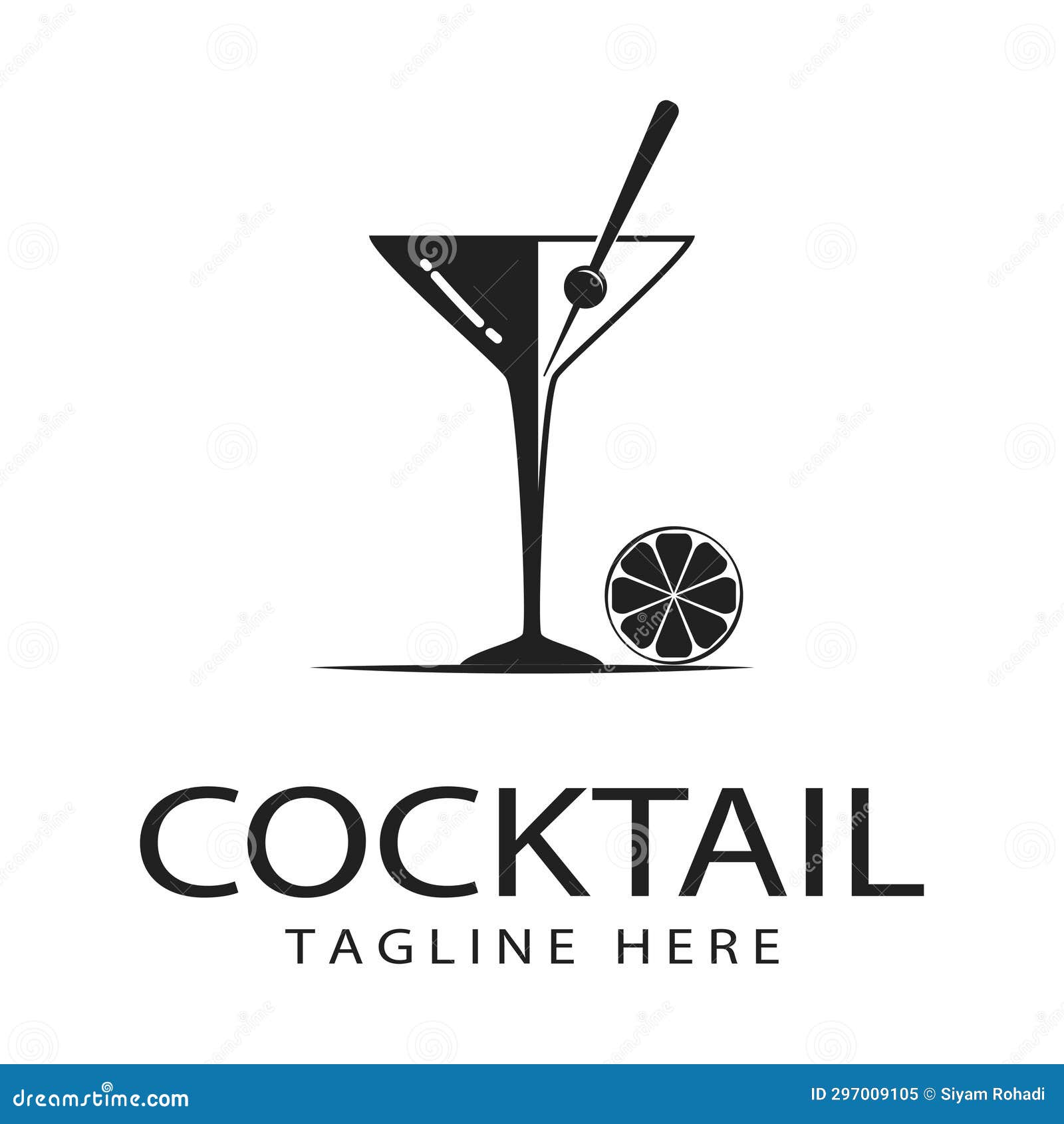 Vector Simple Logo Cocktail Stock Vector - Illustration of restaurant ...