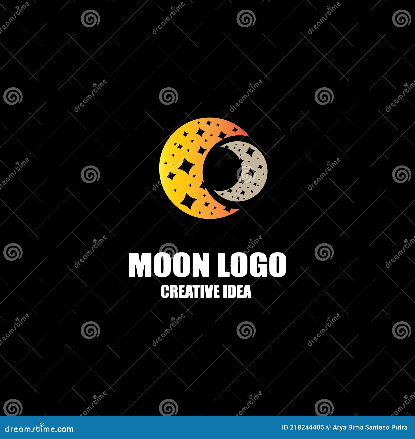 Vector Simple Logo De La Luna En El Cielo Stock de ilustración ...