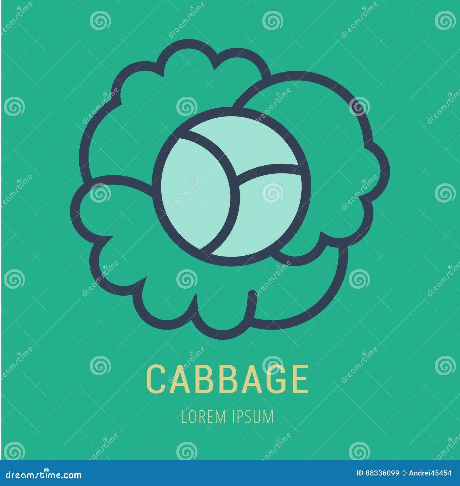 Vector Simple Logo Template Cabbage Stock Illustration - Illustration ...