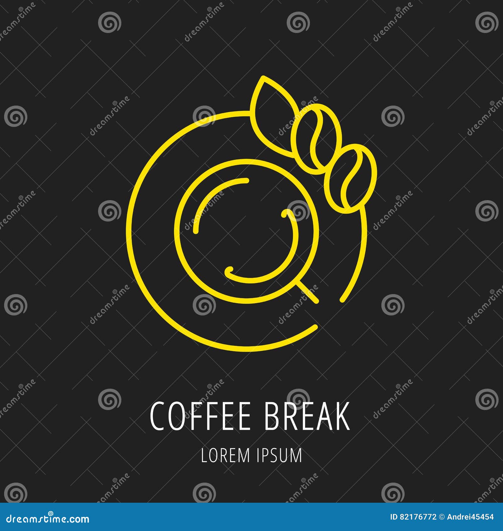 Vector Simple Logo Template Coffee Break Stock Illustration ...