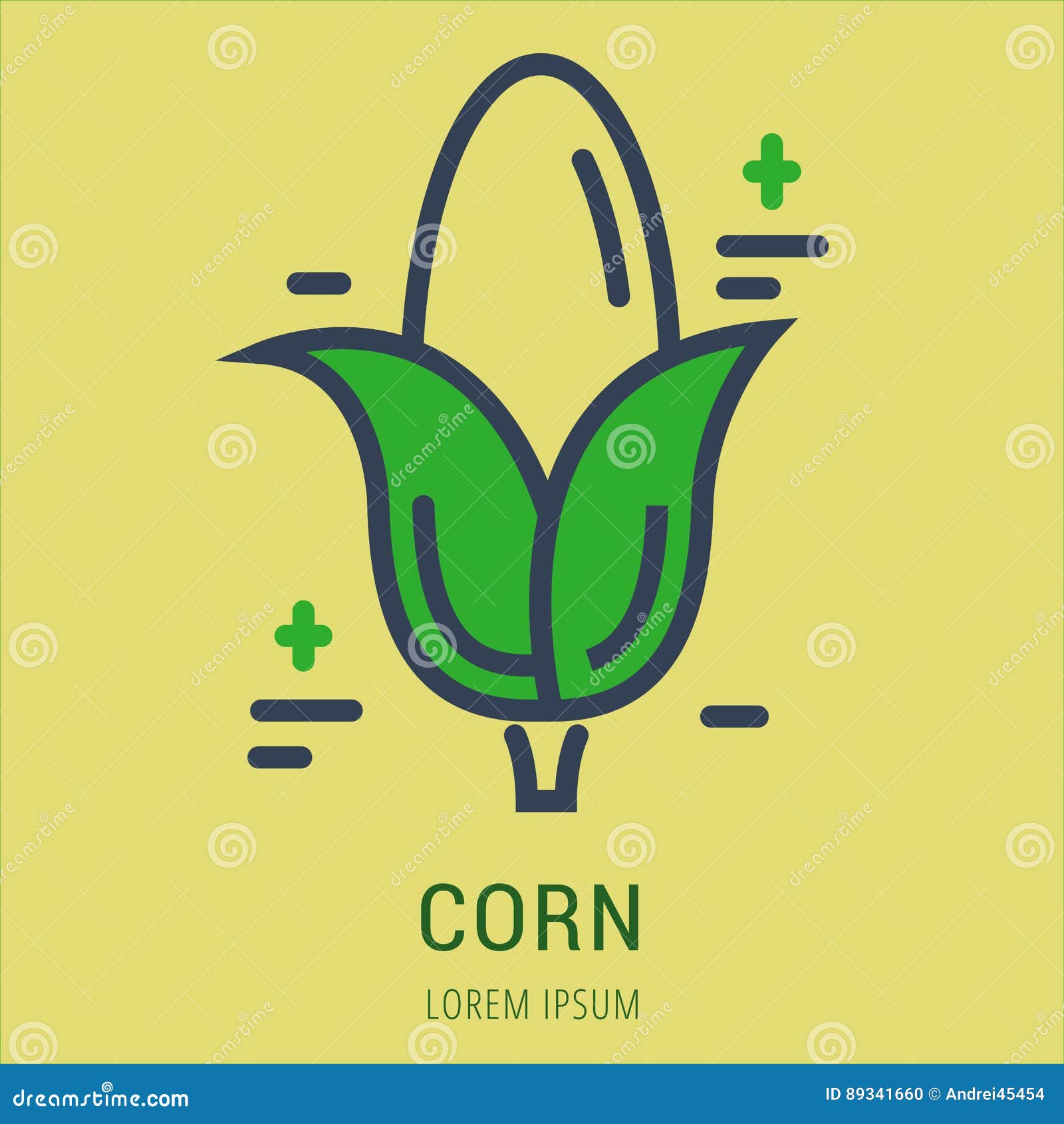 Vector Simple Logo Template Corn Stock Illustration - Illustration of ...