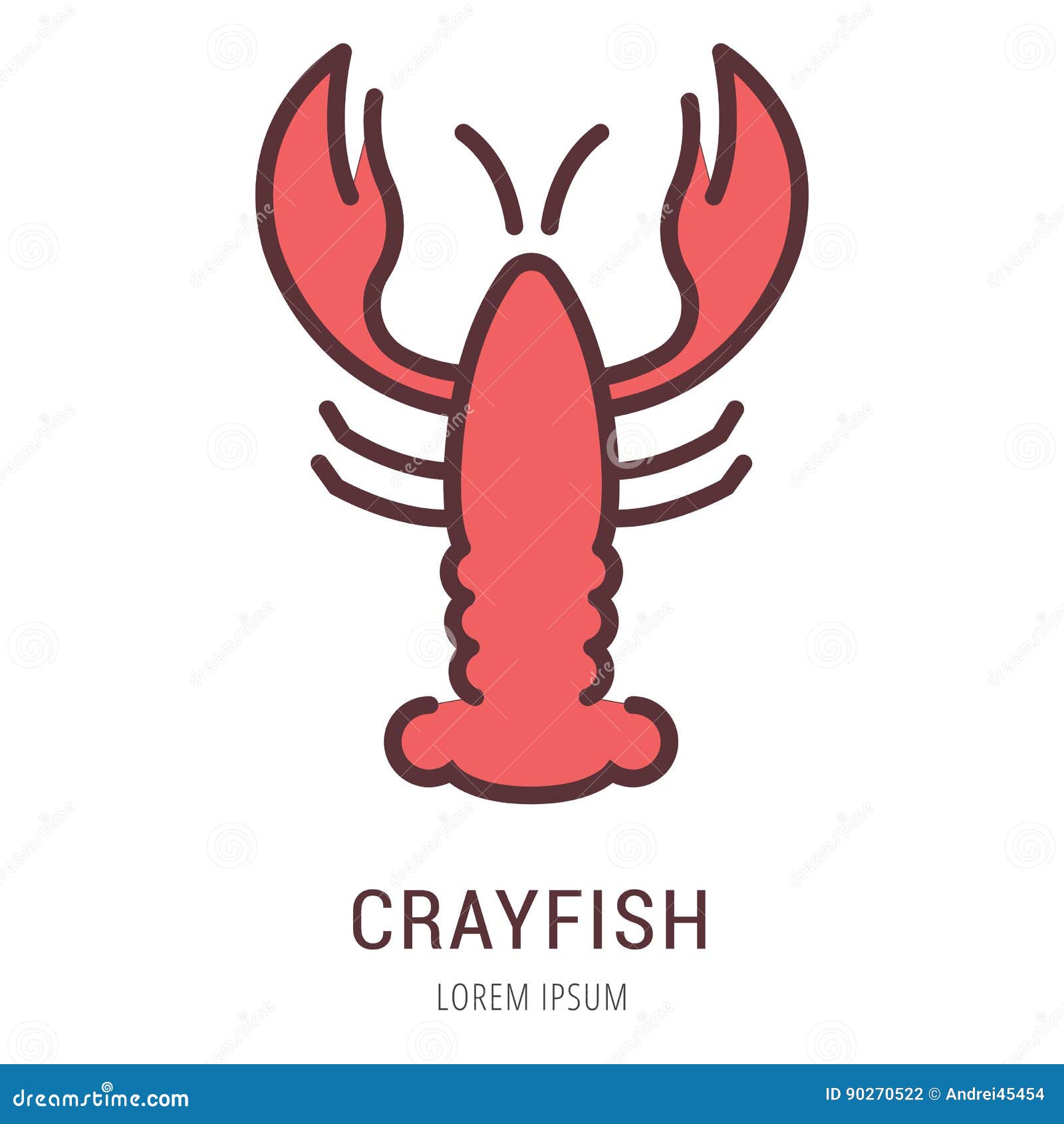 Vector Simple Logo Template Crayfish Stock Illustration - Illustration ...