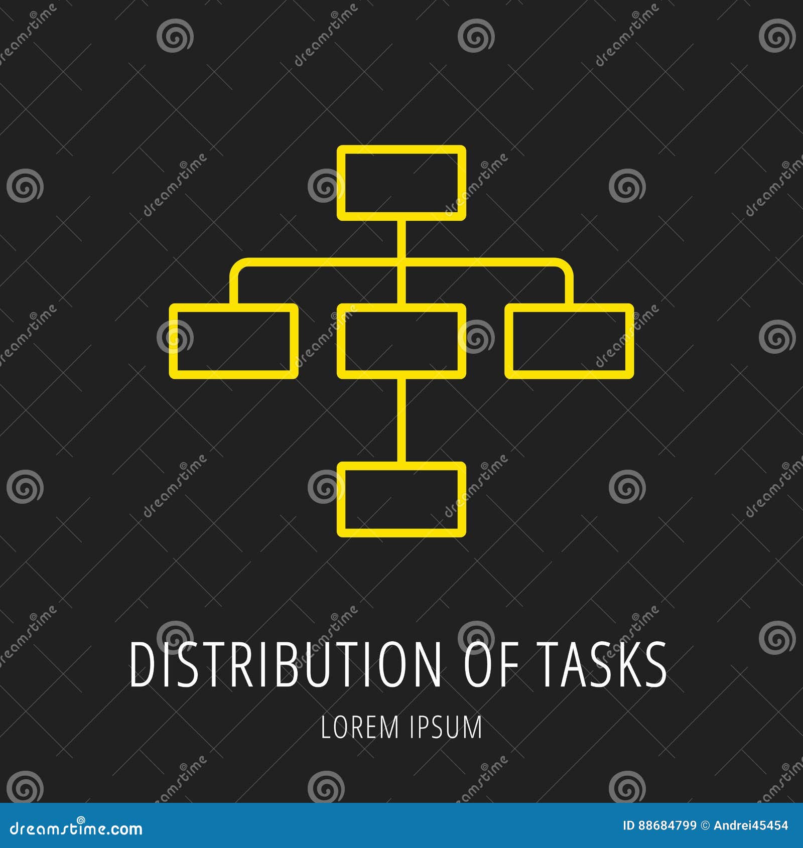 Vector Simple Logo Template Distribution of Tasks Stock Illustration ...