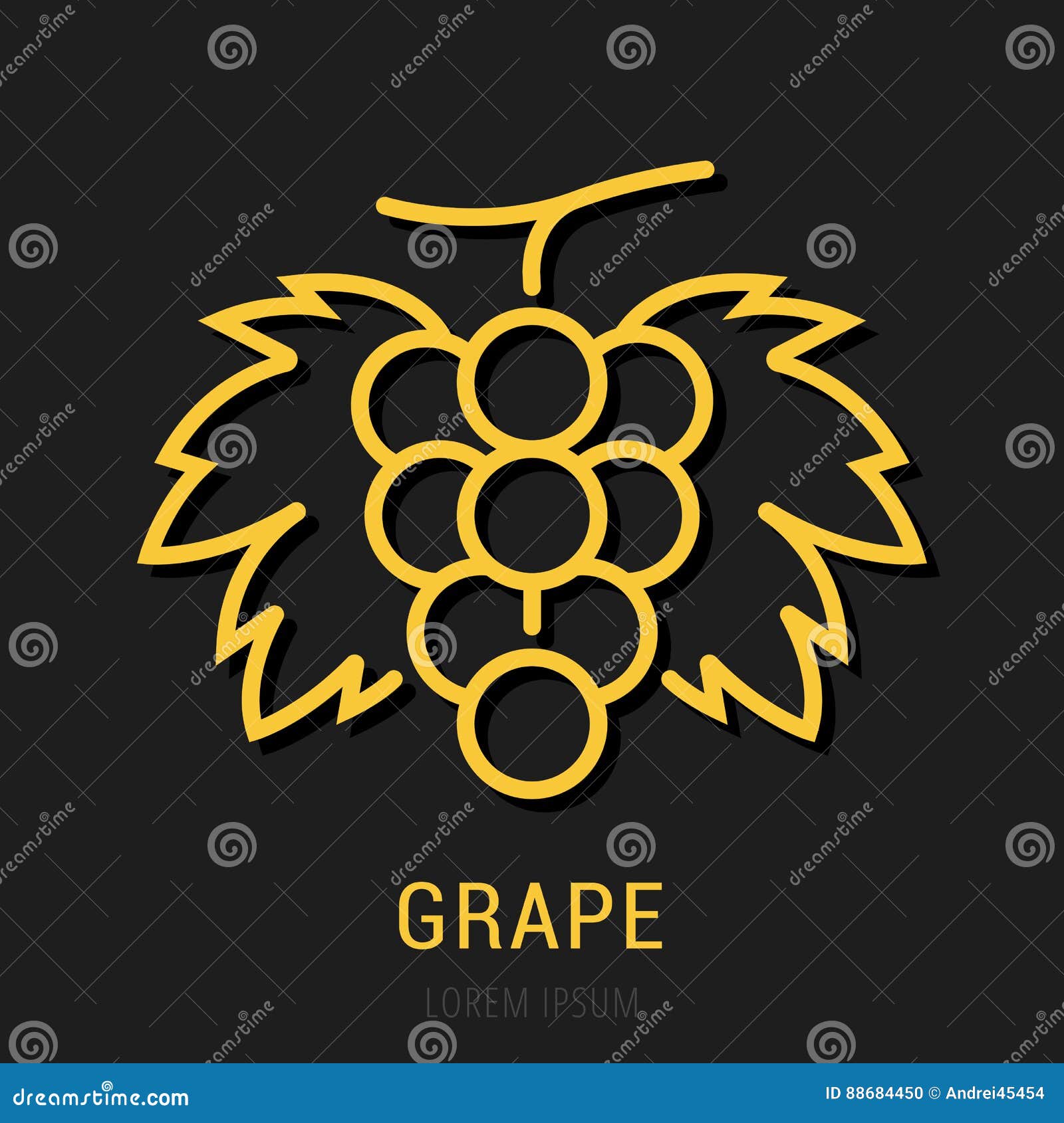 Vector Simple Logo Template Grape Stock Illustration - Illustration of ...