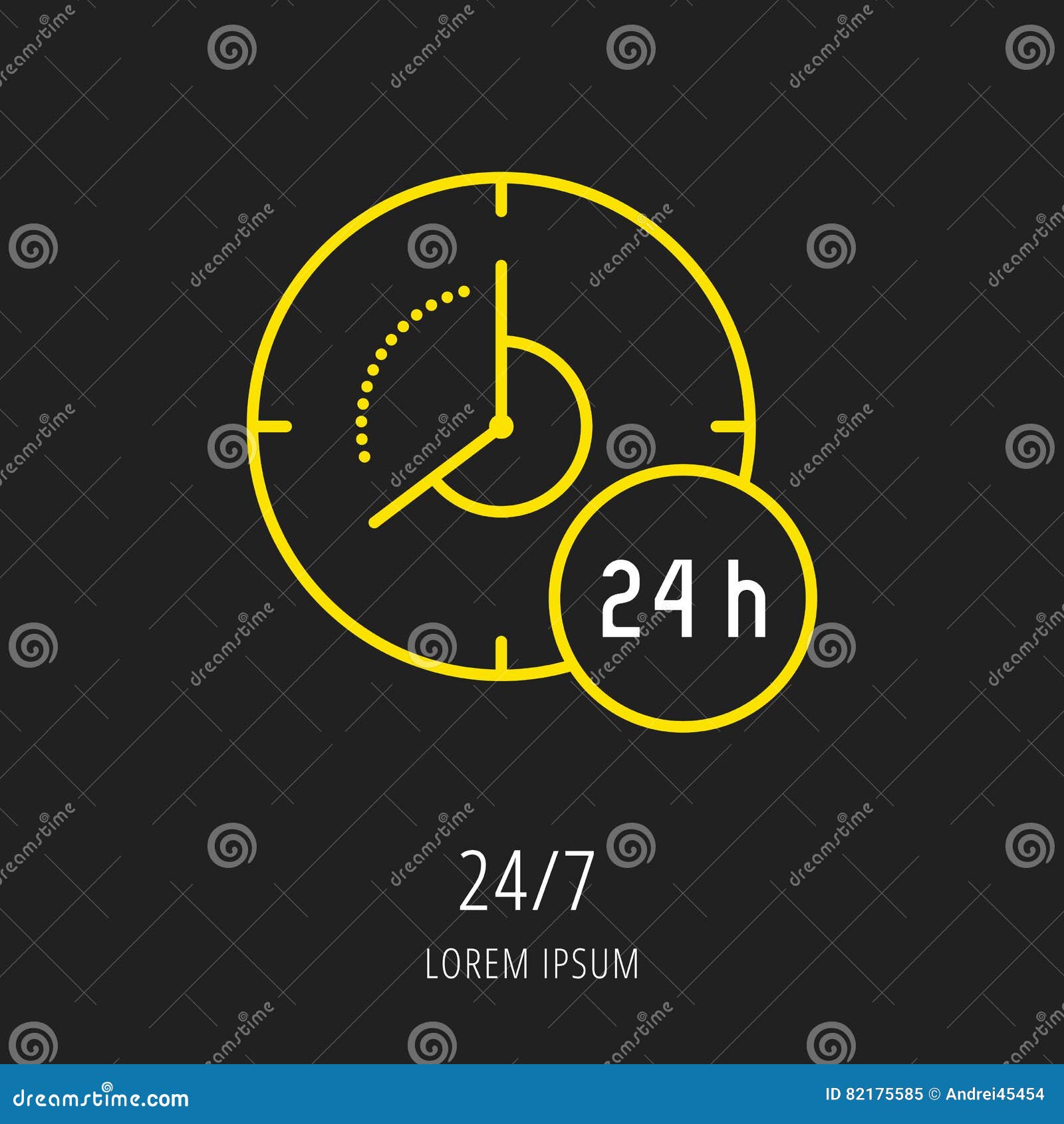 Vector Simple Logo Template 24 7 Stock Illustration - Illustration of ...