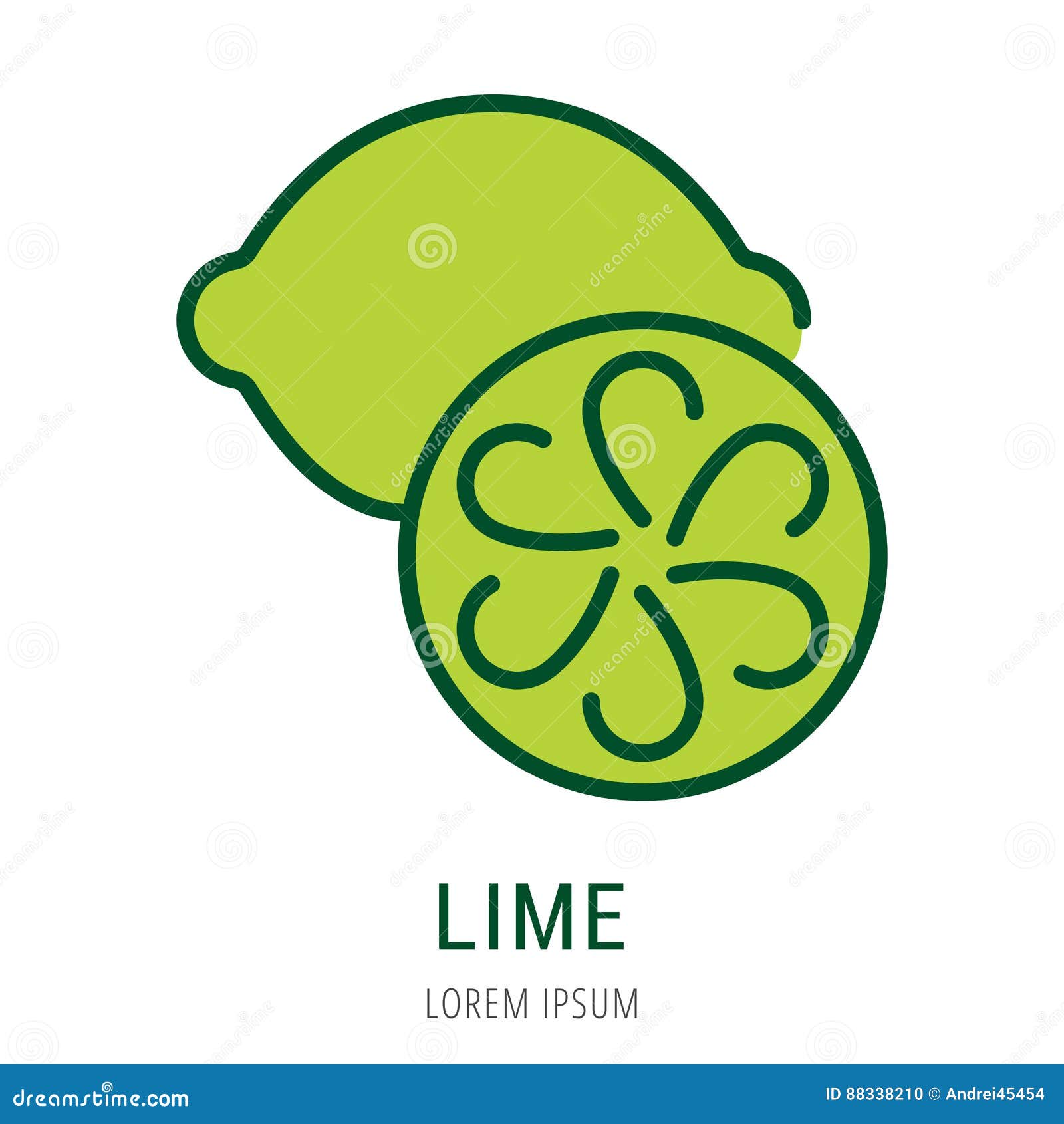Vector Simple Logo Template Lime Stock Illustration - Illustration of ...