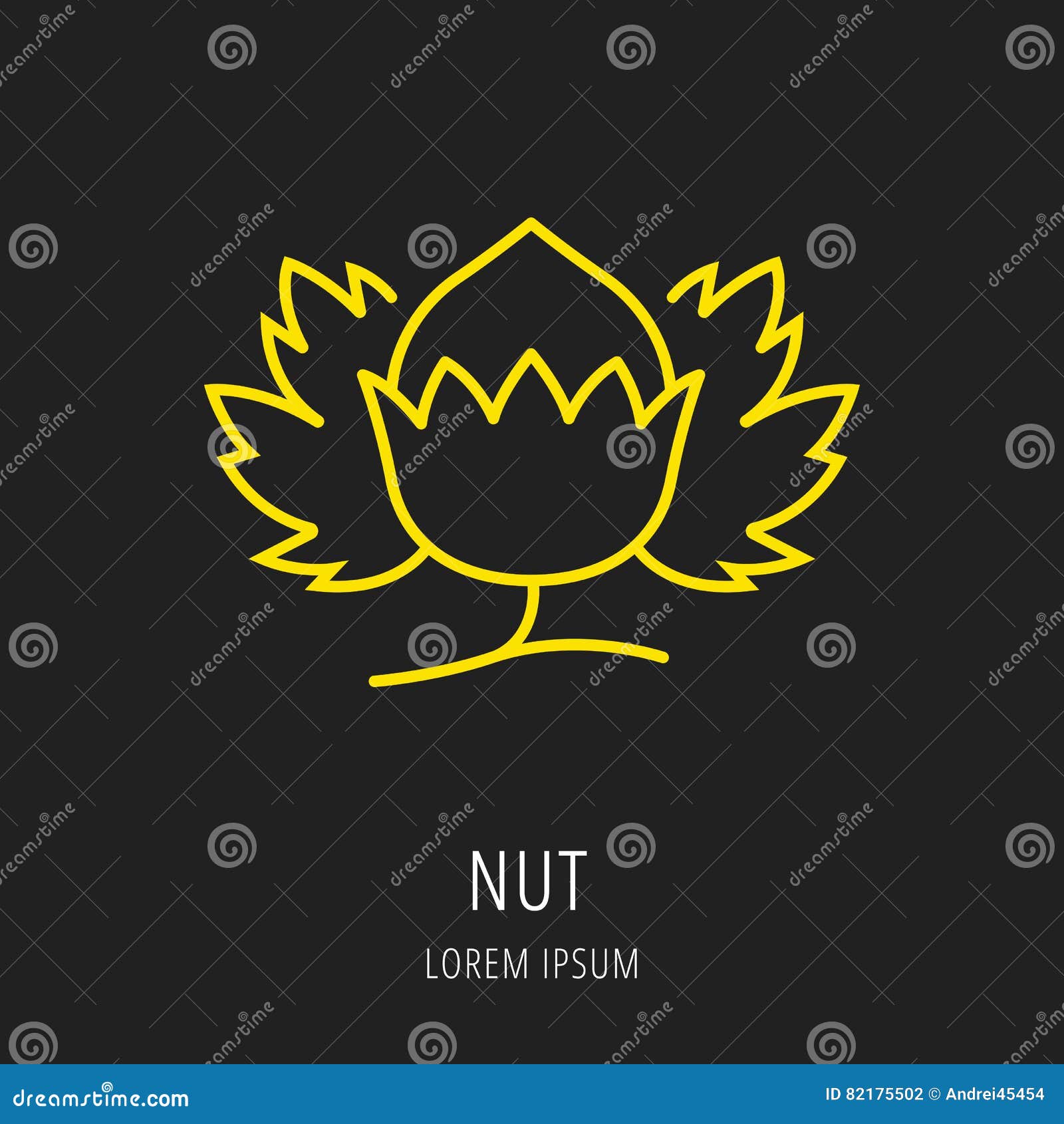 Vector Simple Logo Template Nut Stock Illustration - Illustration of ...
