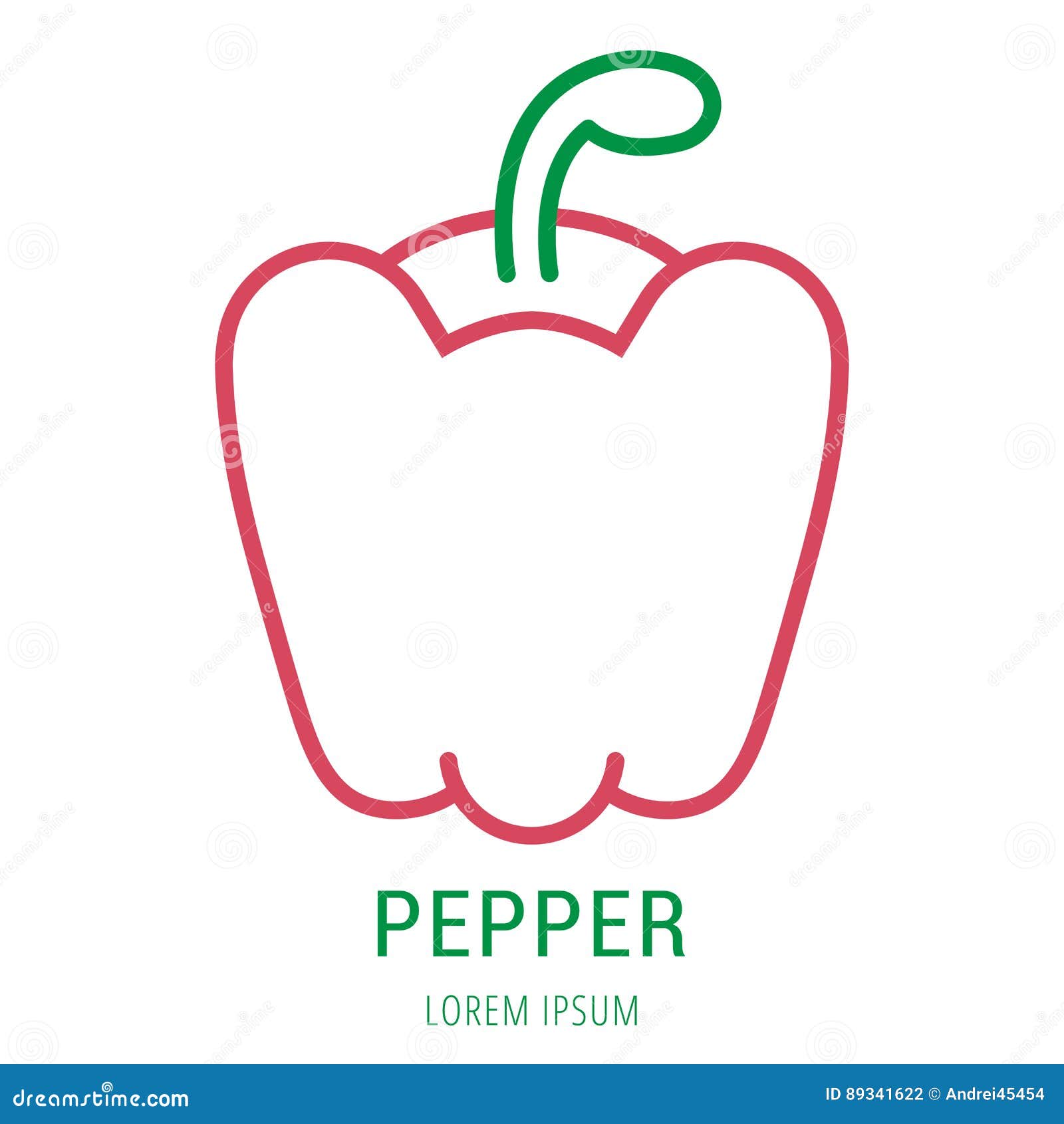 Vector Simple Logo Template Pepper Stock Illustration - Illustration of ...