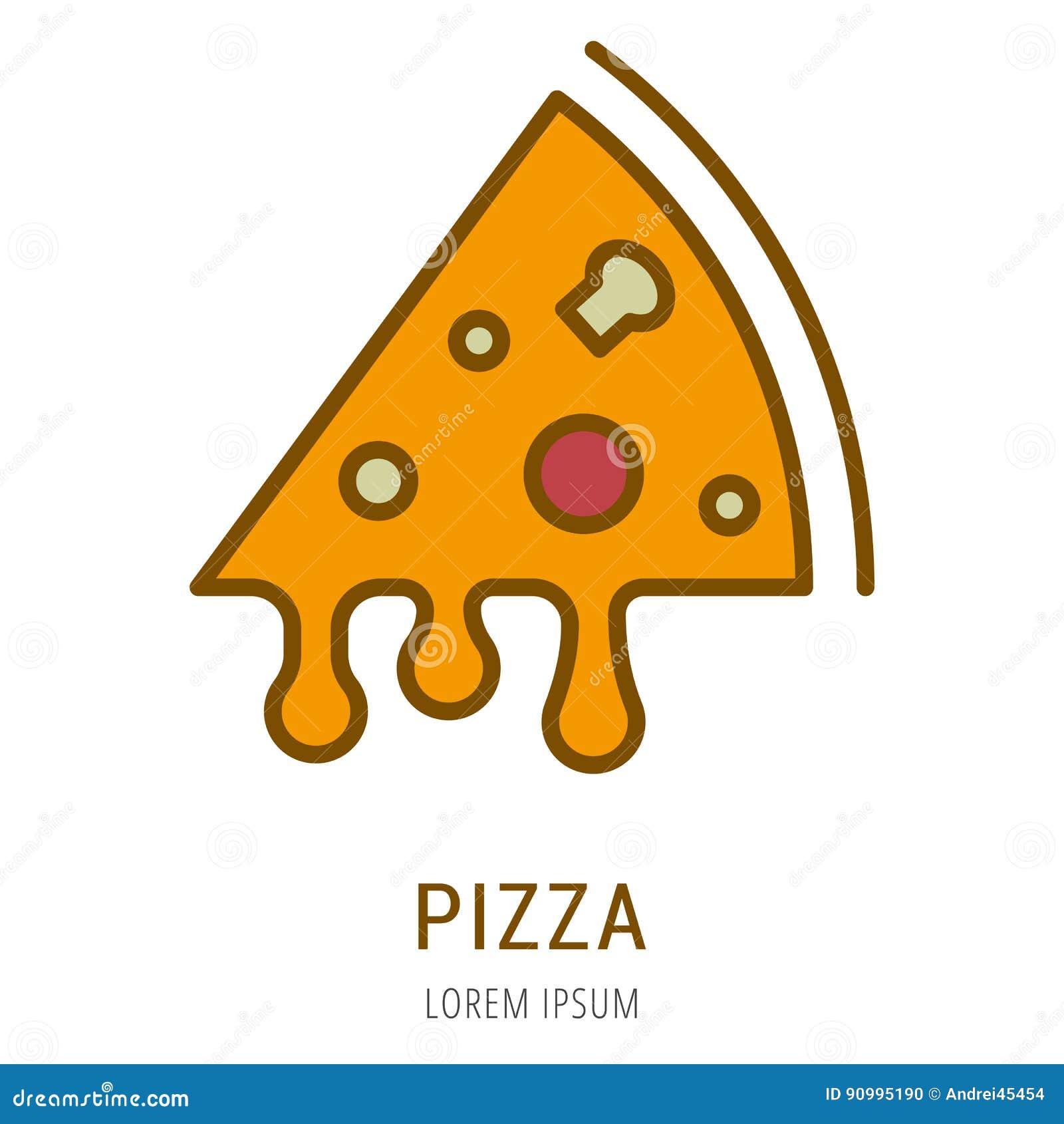 Vector Simple Logo Template Pizza Stock Illustration - Illustration of ...