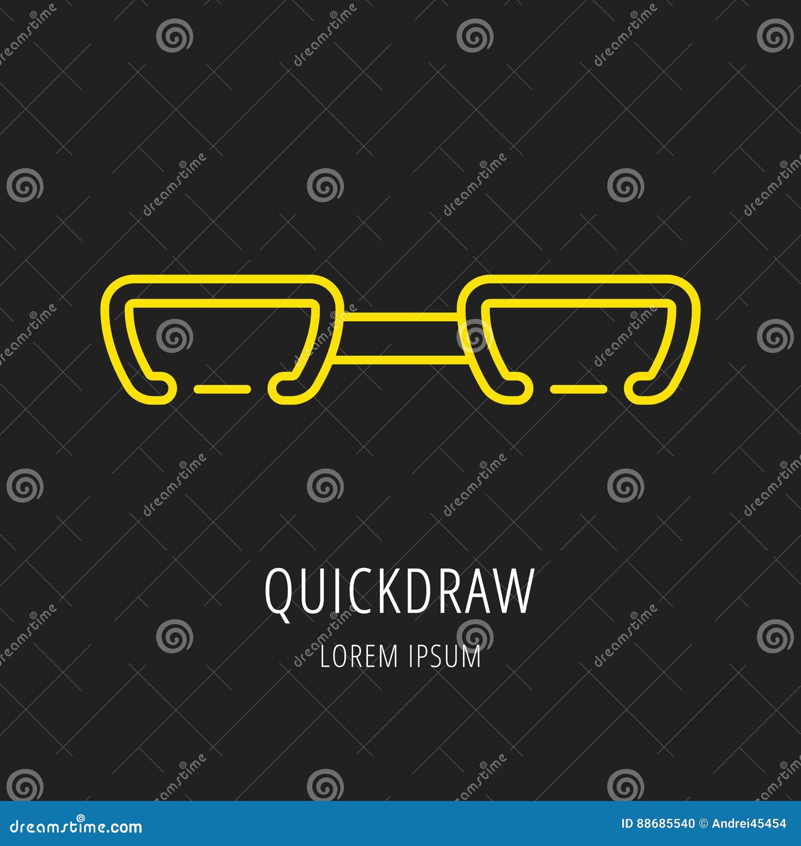 Vector Simple Logo Template Quickdraw Stock Illustration - Illustration ...