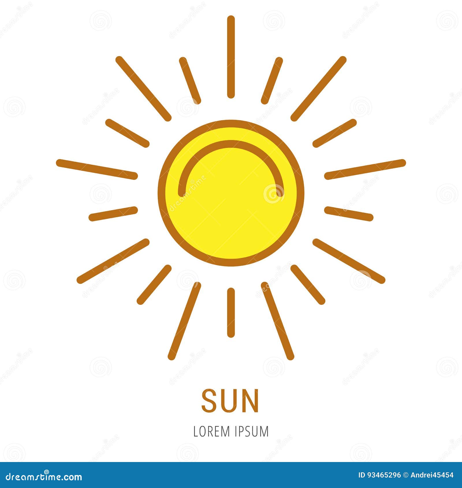 Vector Simple Logo Template Sun Stock Illustration - Illustration of ...