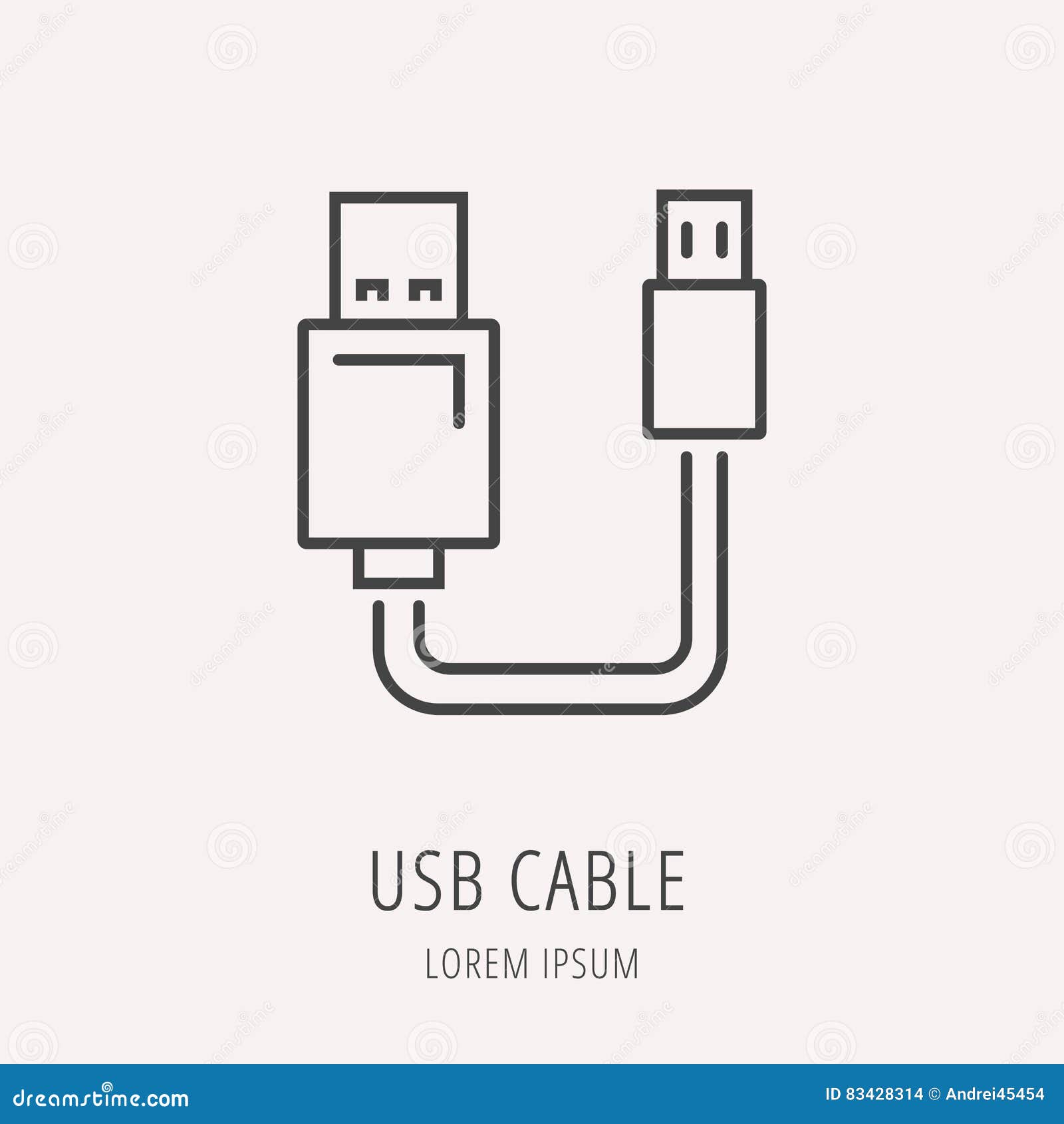 Vector Simple Logo Template USB Cable Stock Illustration - Illustration ...