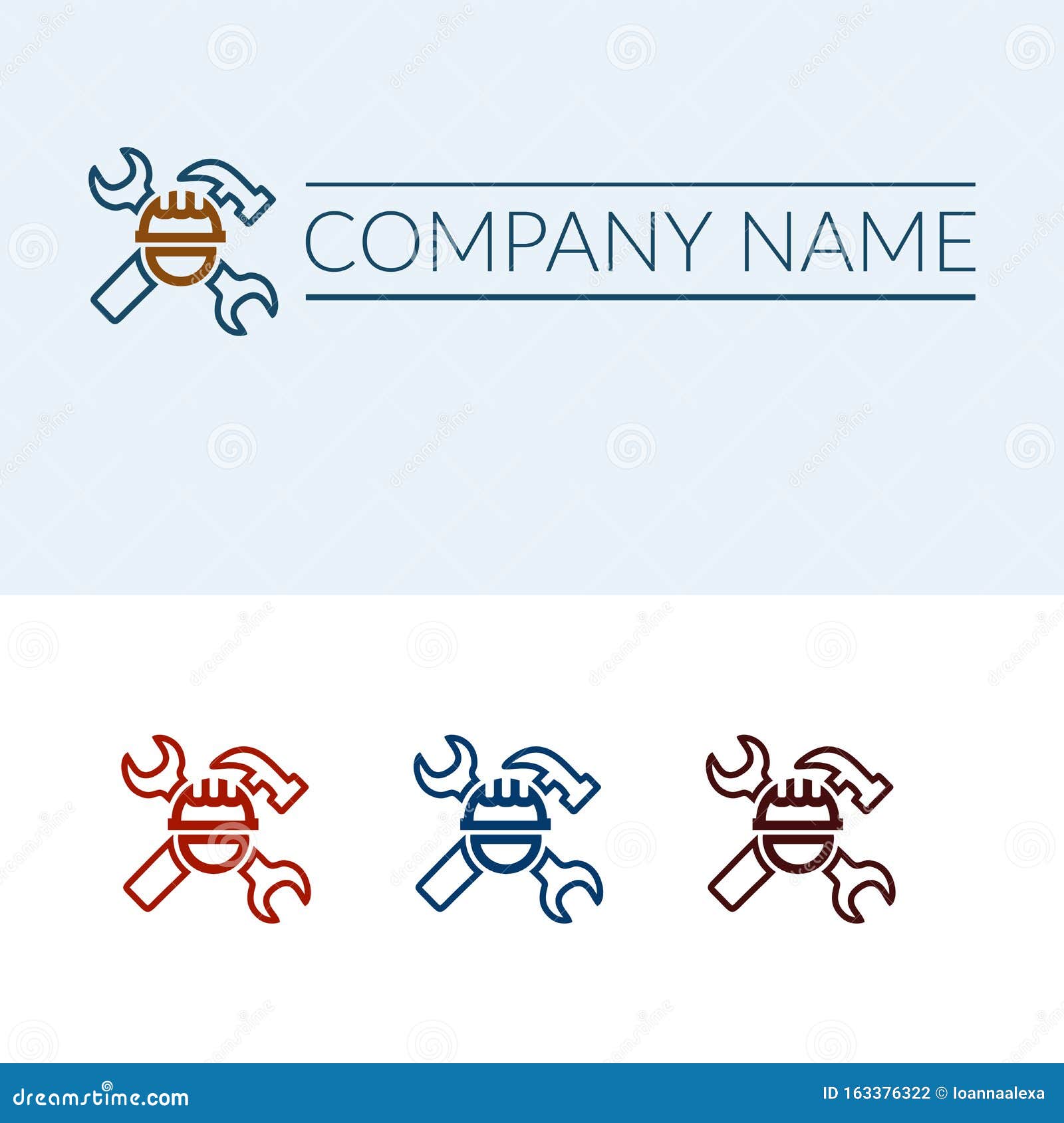 Vector Simple Modern Logo of Repair Construction Works. the Symbolic ...