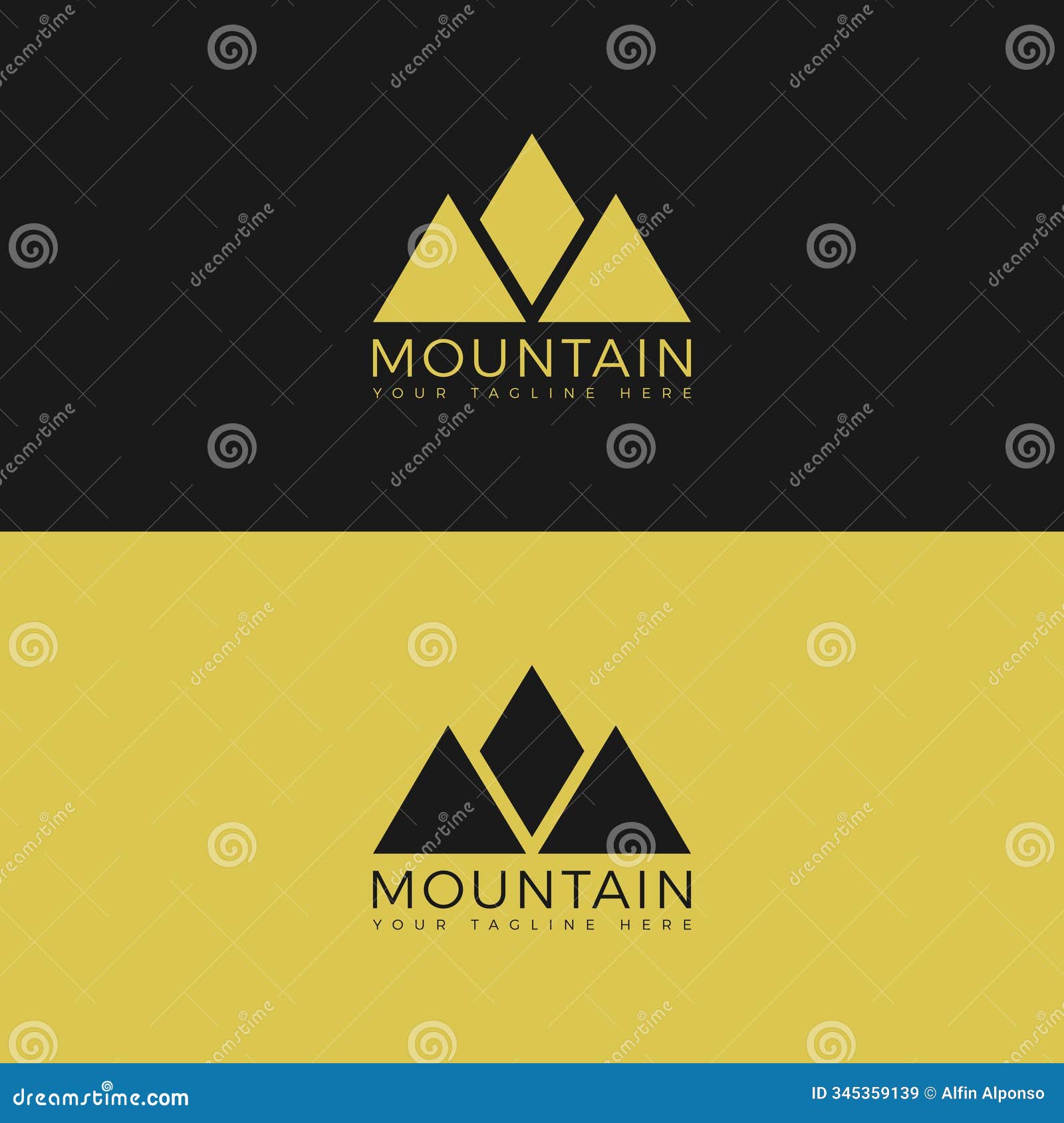 Vector Simple Mountain Logos Black and Yellow Stock Illustration ...