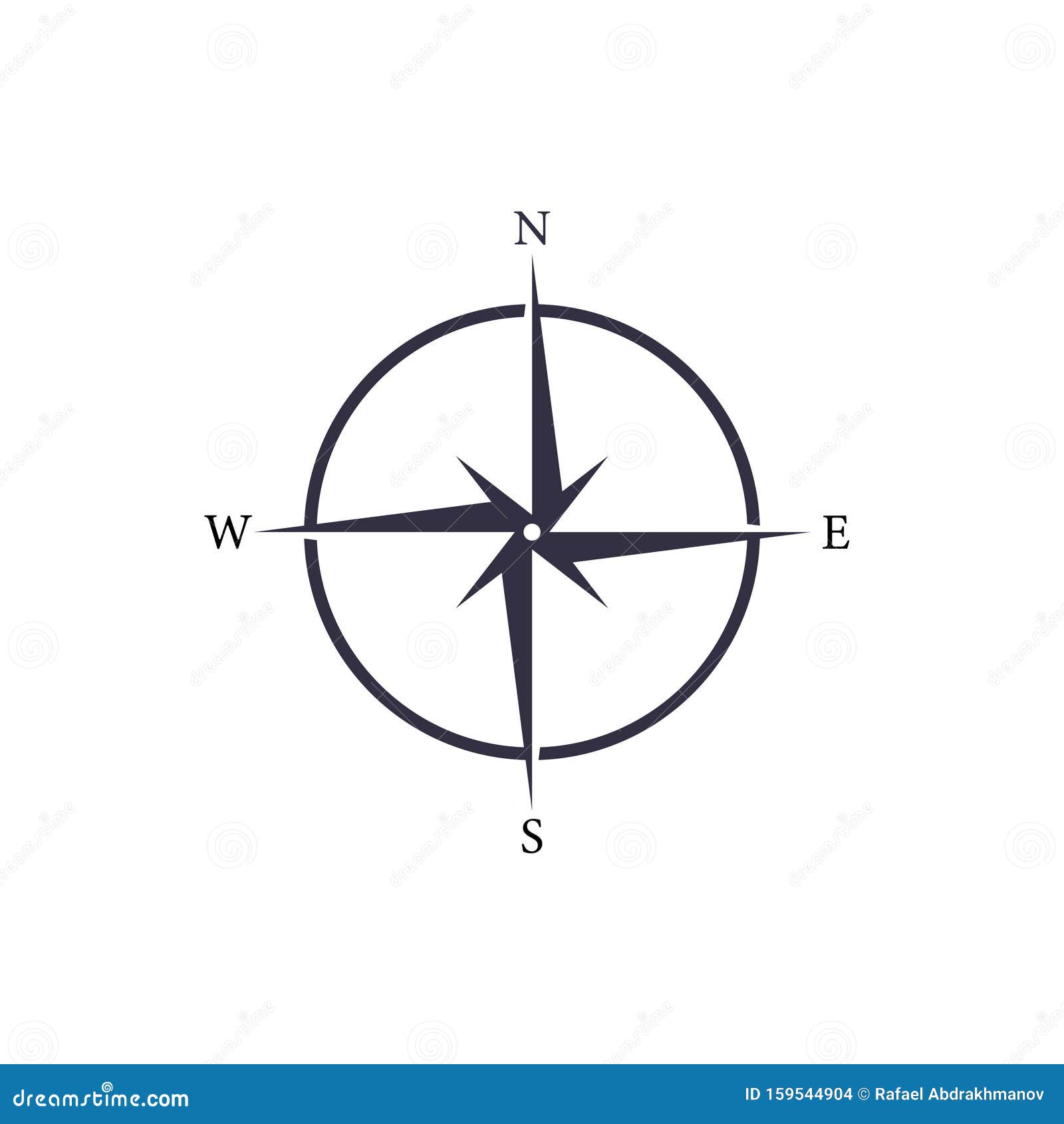 Vector Simple Nautical Compas Icon. Navigation Map Sign Stock Vector ...
