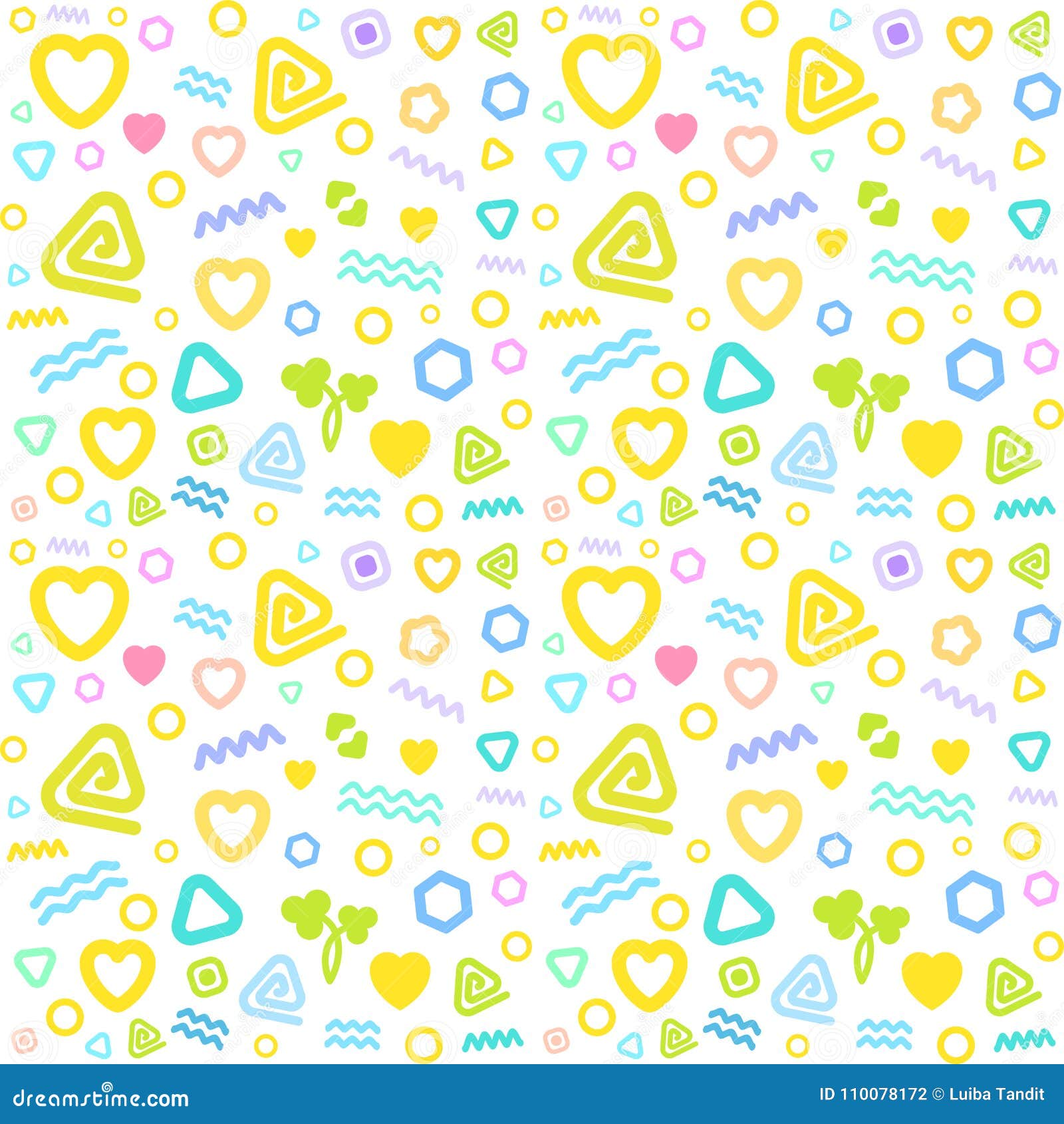 Geometric Pattern Simple, Pastel Colors, for Kids` Fabric. Stock Vector ...