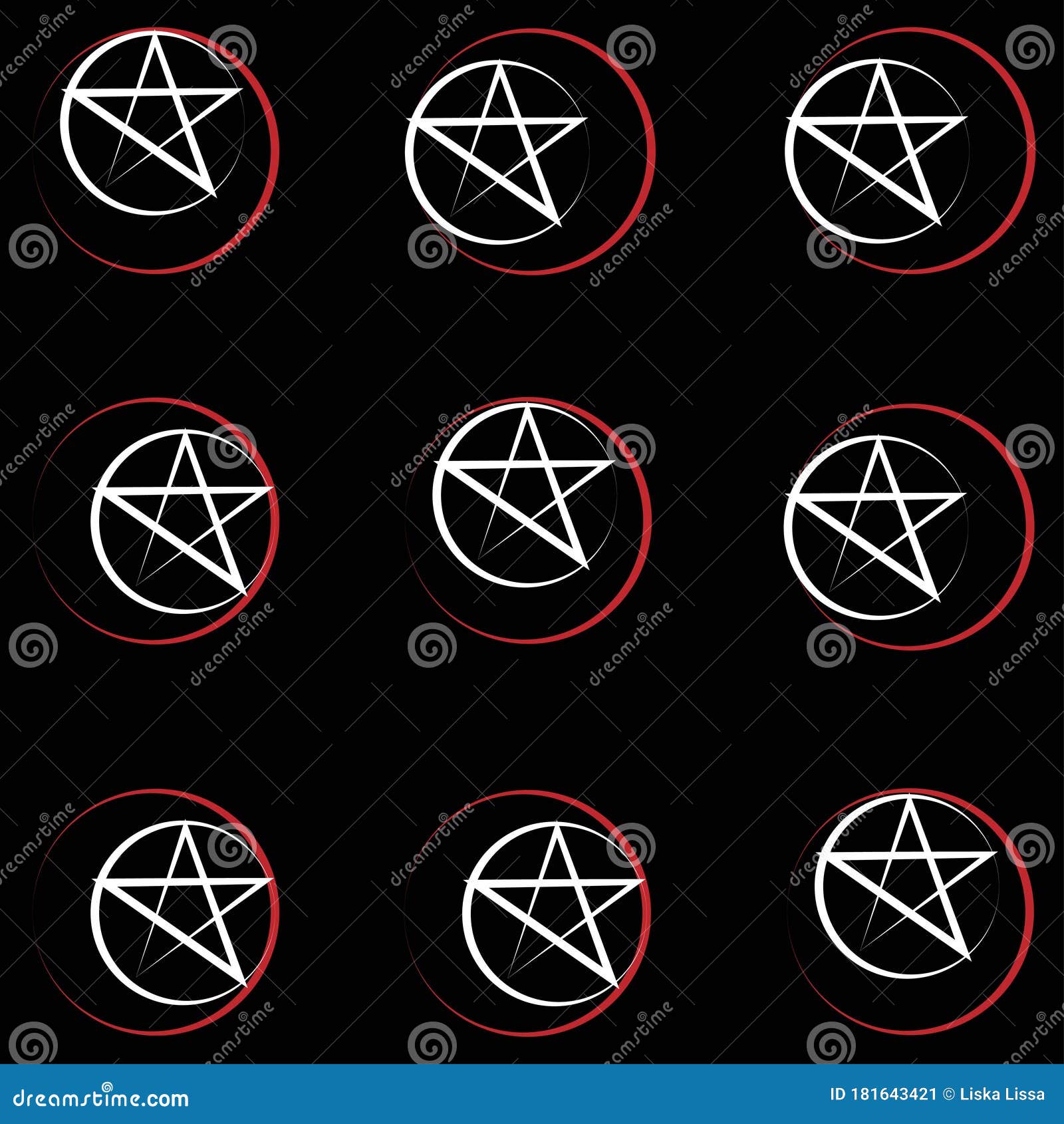 Pattern with pentagram stock illustration. Illustration of esoteric ...