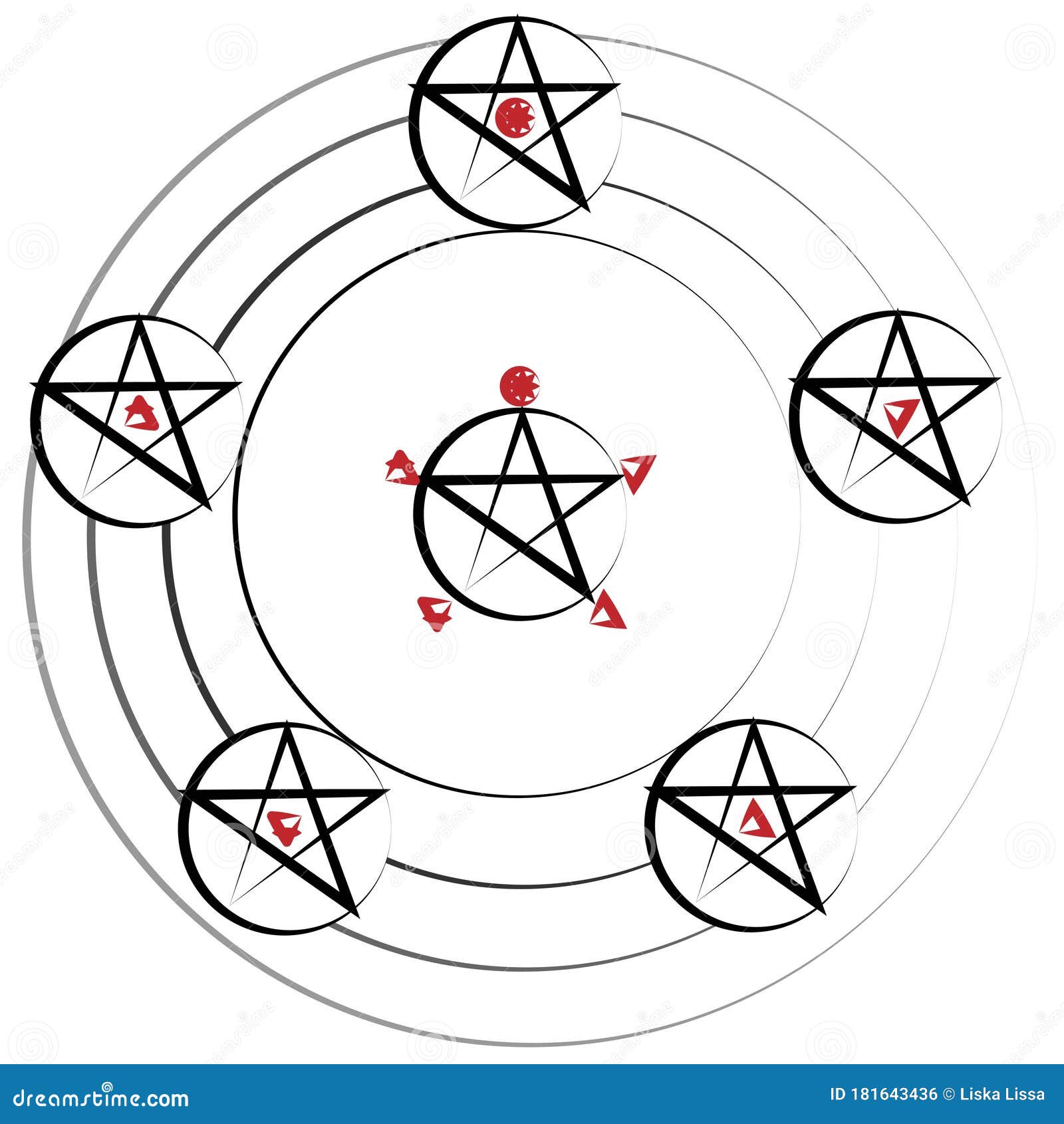 Pattern with pentagram stock illustration. Illustration of gothic ...